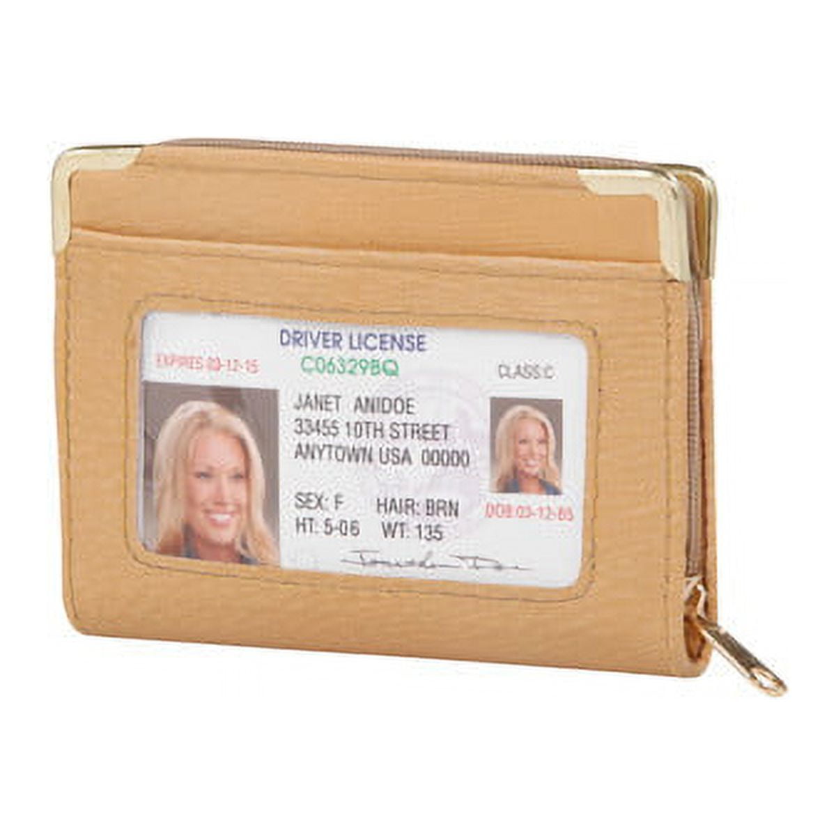 RFID Zip-Up Security Wallet, Tan Leather - Walmart.com
