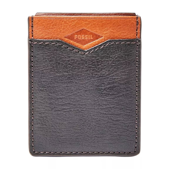 Genuine Fossil Men's Slim Front Pocket Wallet Leather Credit Card ...