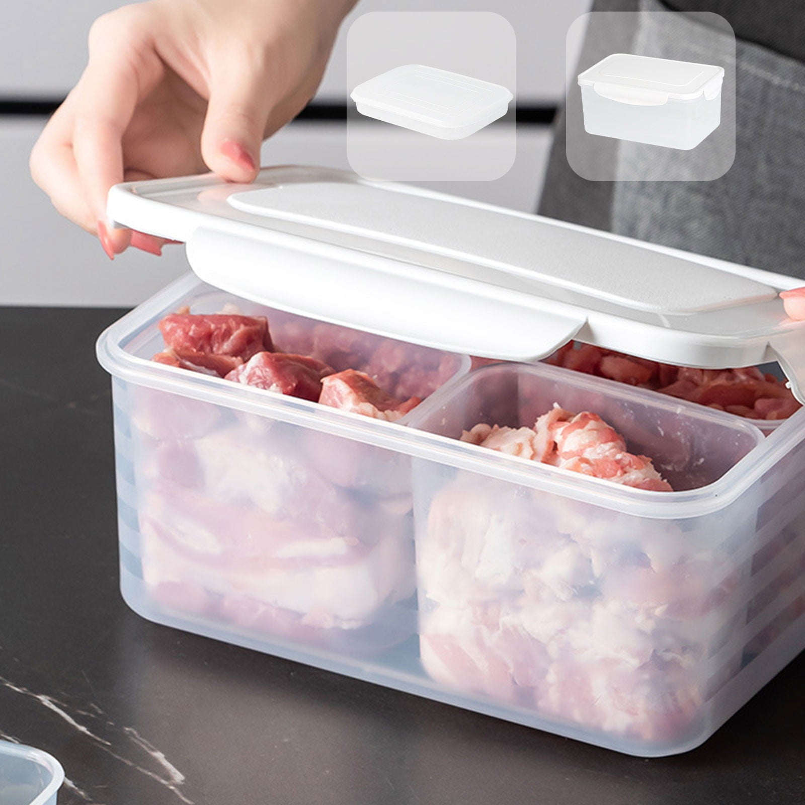 RFUGUG 4-Compartment Removable Divided Platters | BPA-Free PP Snack ...