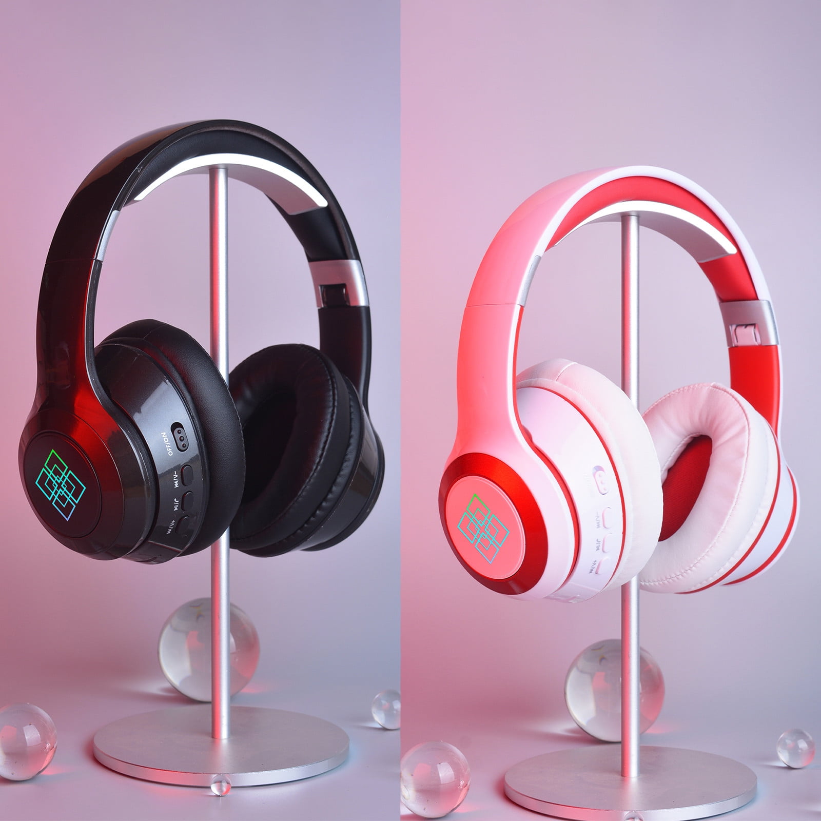 RFUGUG Bluetooth 5.0 Headphones featuring Glow Effects, Adjustable Fit ...