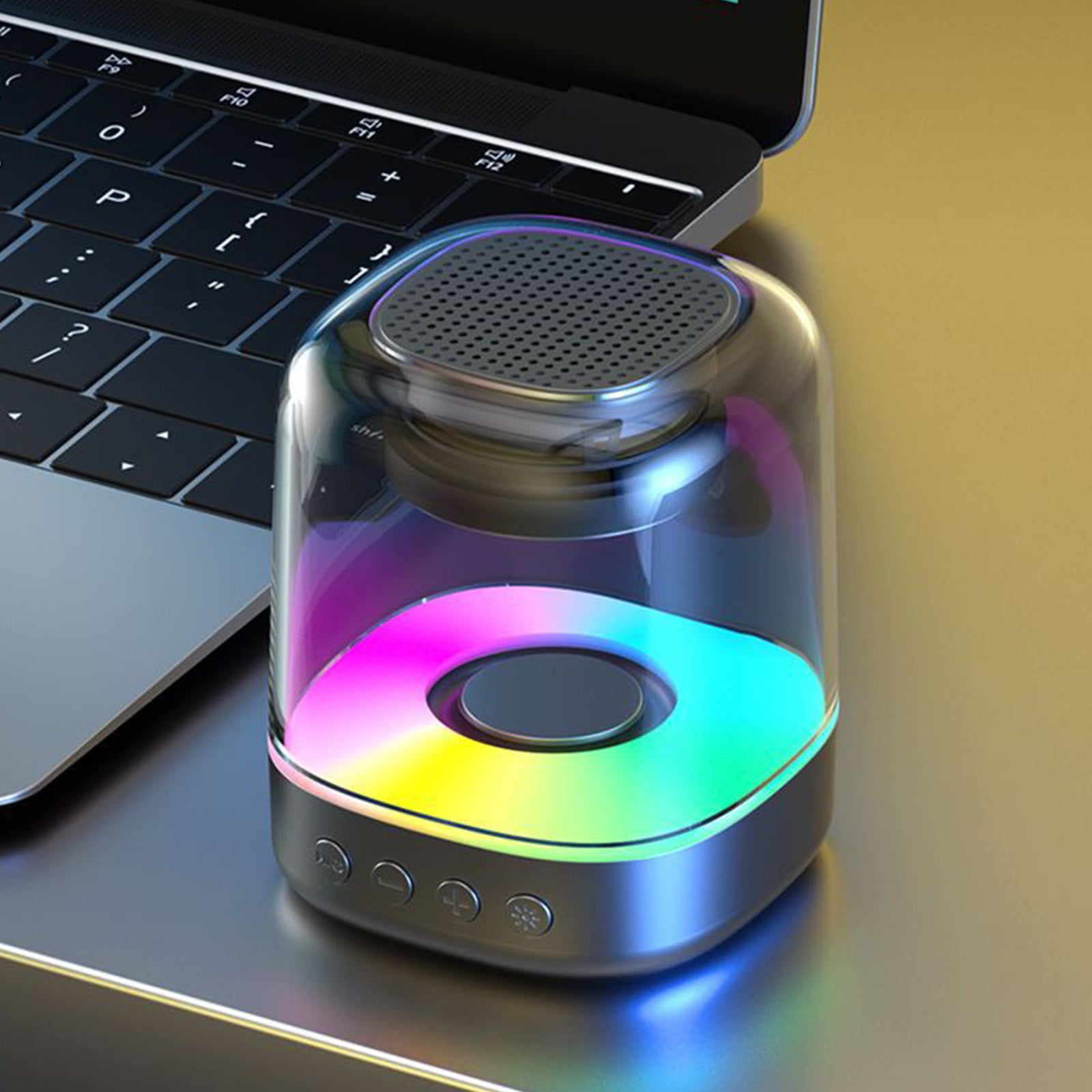 RFUGUG Bluetooth Speaker, Colorful LED Light Bass Boombox, Portable ...