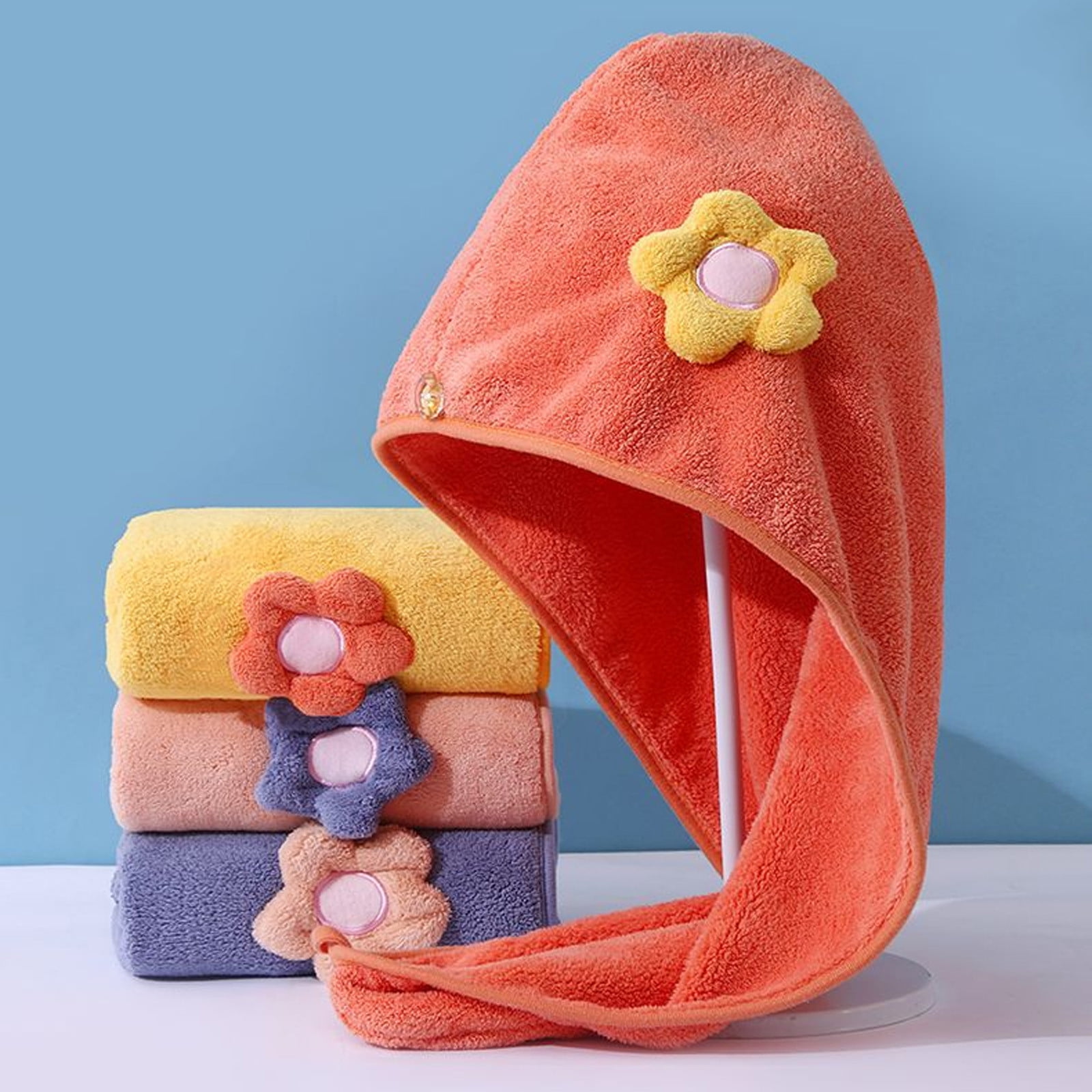 RFUGUG Coral Fleece Hair Drying Caps, Extrame Soft & Ultra Absorbent ...