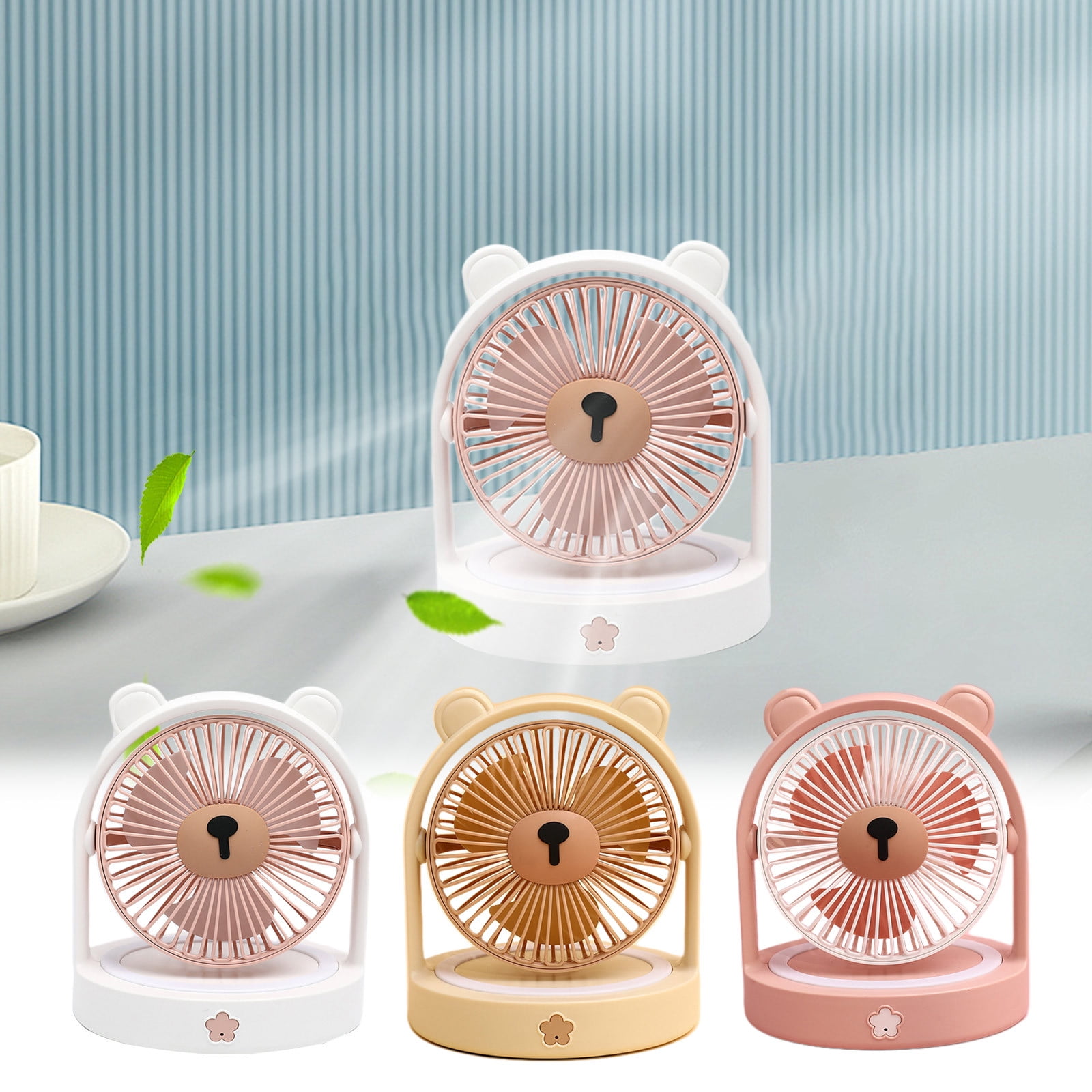 RFUGUG Cute Bear Fan for Girls' Dorm Desks - 3 Speed High Velocity with ...