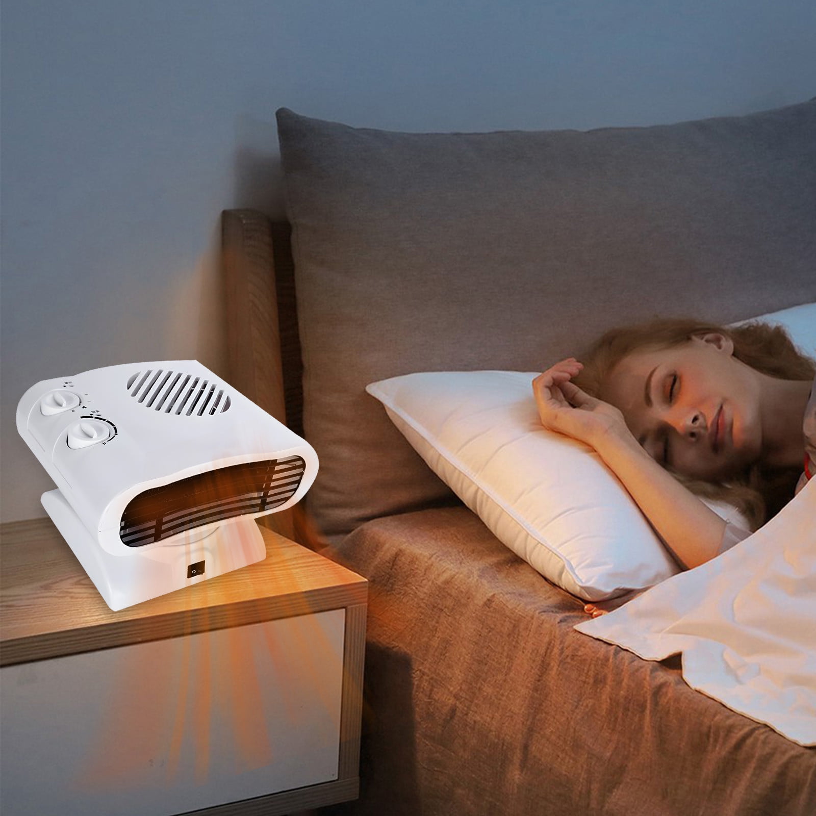 RFUGUG Desktop Space Heater, White 1200W Fan Heater - Flame-Retardant ...