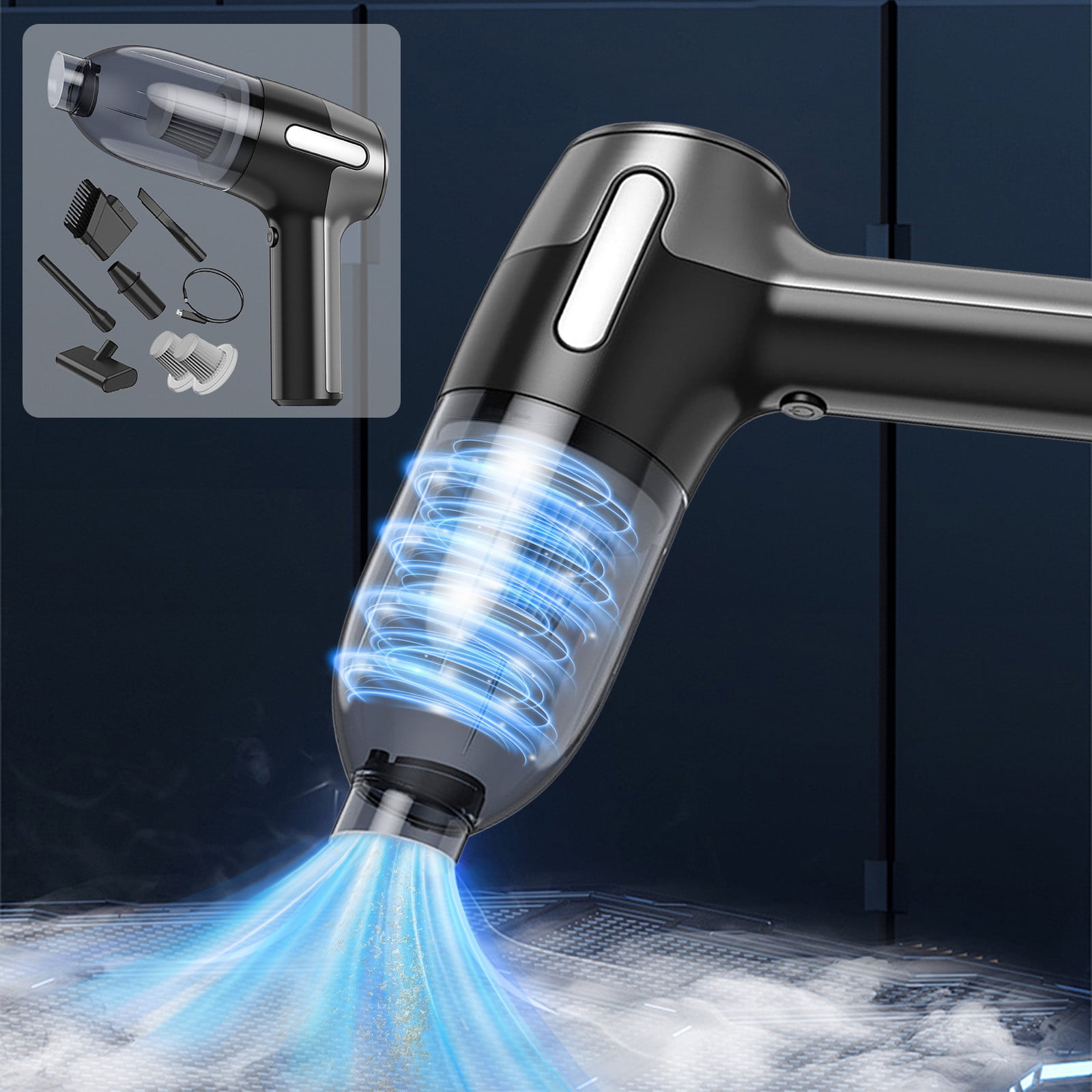 RFUGUG Handheld Wireless Car Vacuum, Powerful Suction & Blower 2-in-1 ...