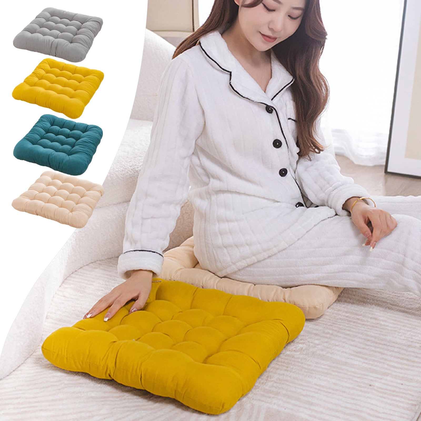 RFUGUG Indoor Seat Cushion Chair Cushions,Square Thickened Plush Seat ...