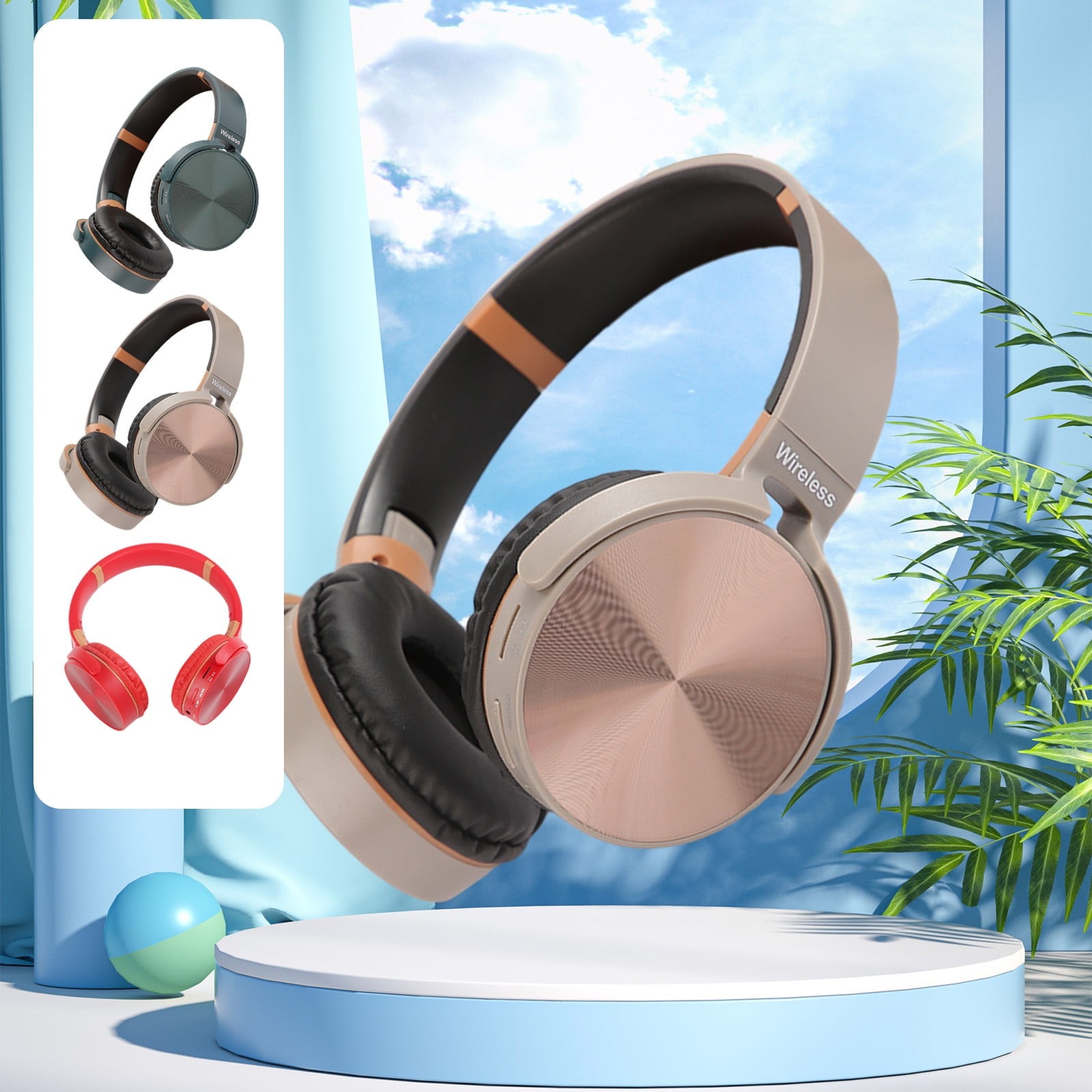 RFUGUG JB950 Bluetooth Headphones Over-Ear, Wireless & TF Card ...