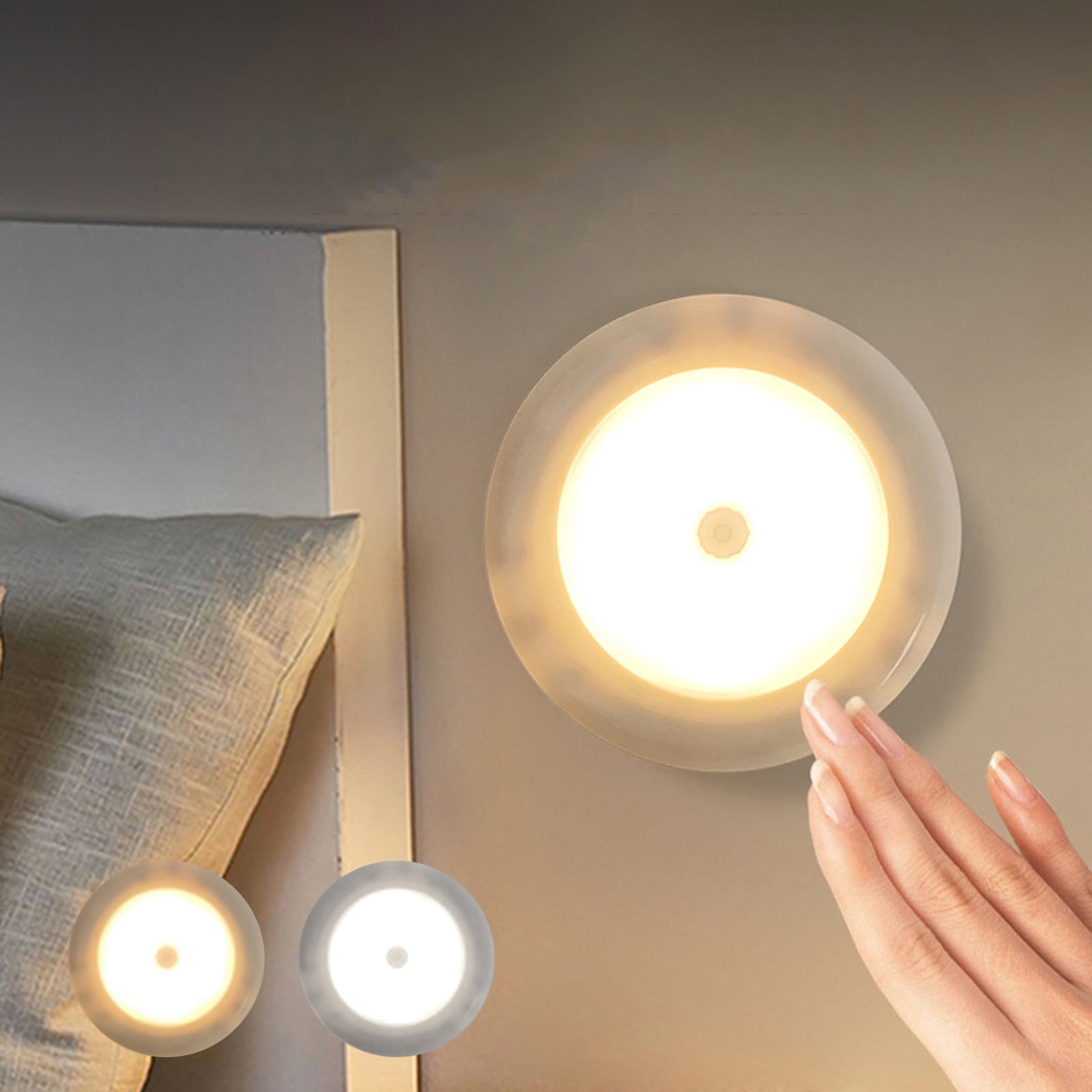 RFUGUG Motion Sensor Light Indoor Battery Operated, LED Wireless ...