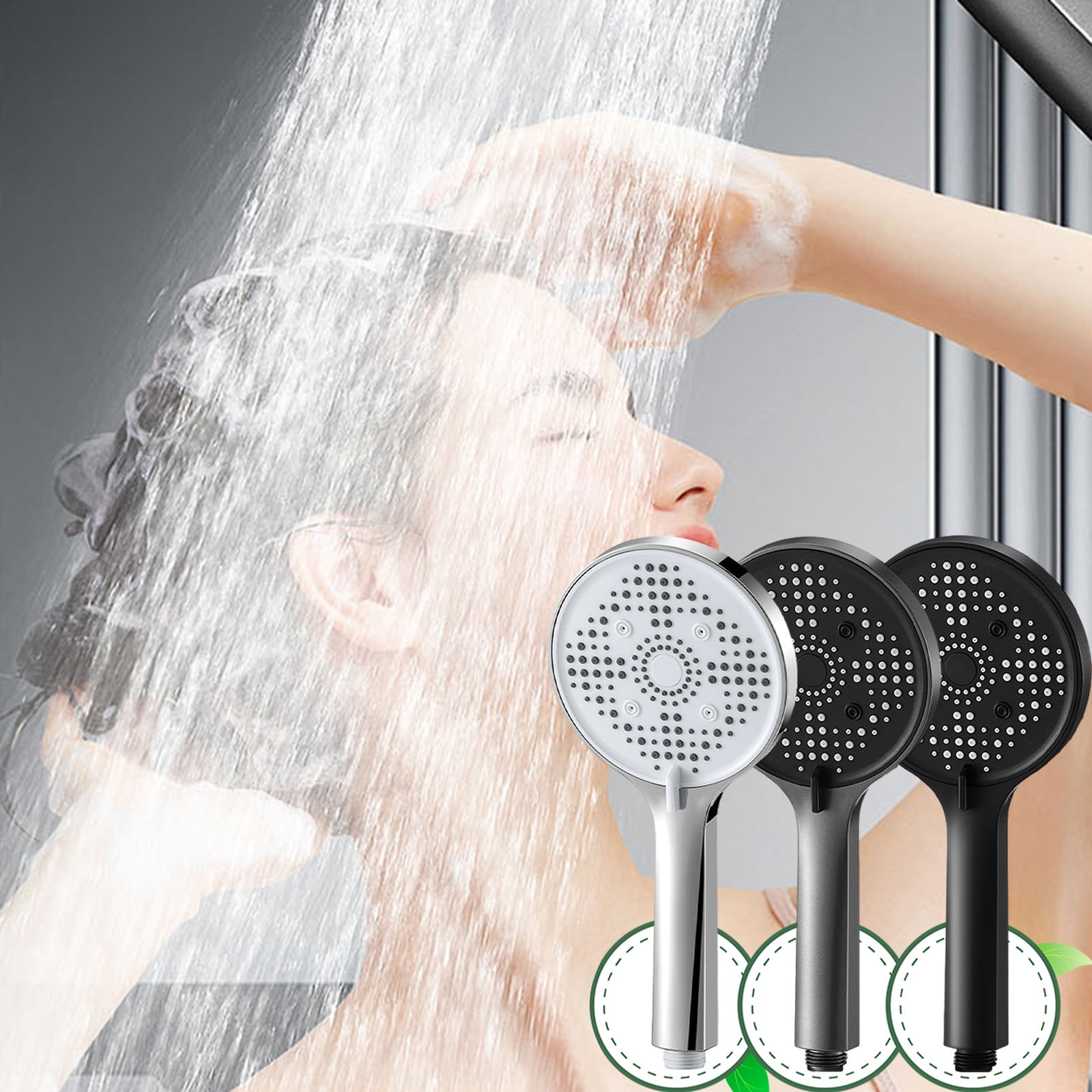 RFUGUG Multi-Function High Pressure Shower Head with 5 Spray Modes ...