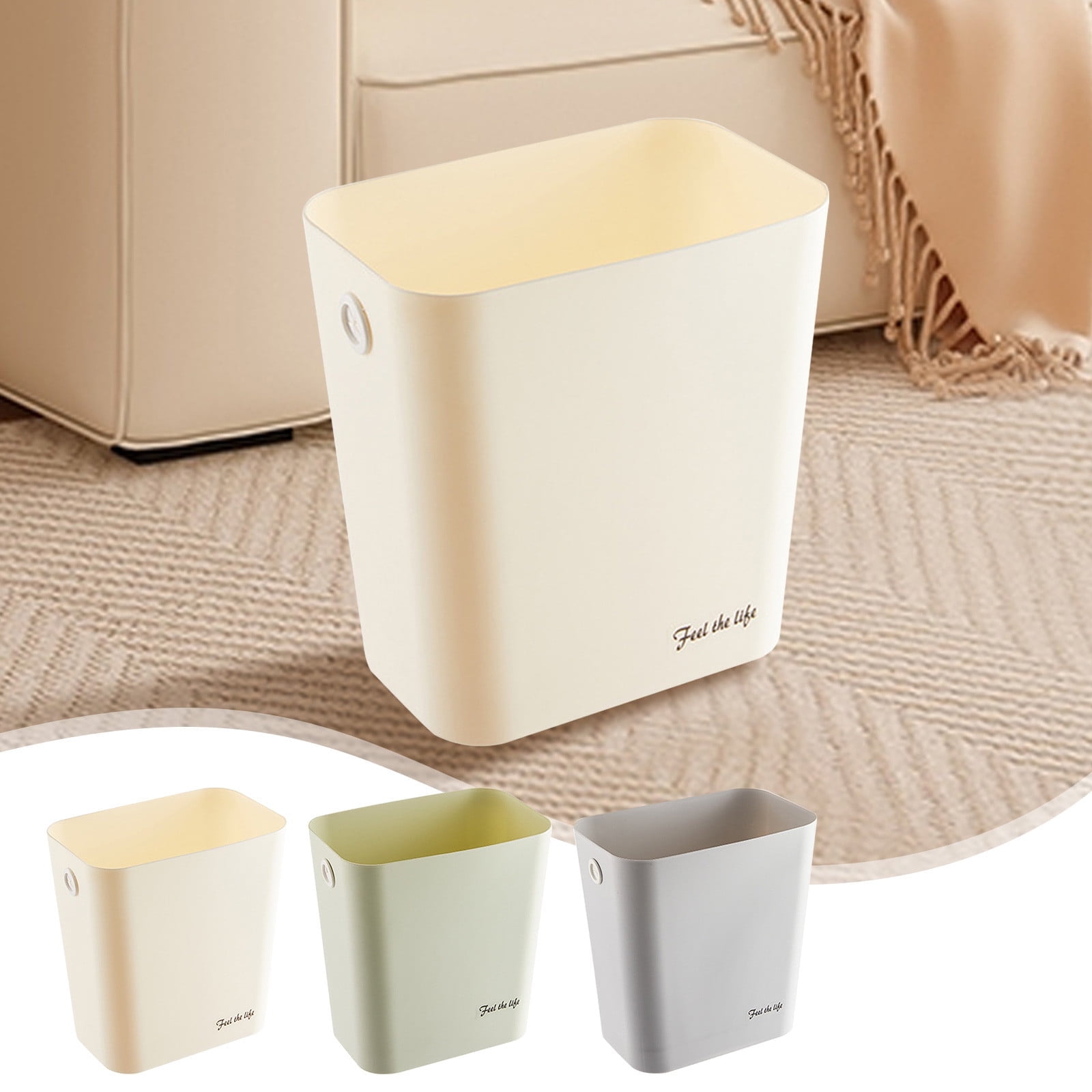 RFUGUG Rectangular Trash Can with Fixed Bags Hole, Large Capacity ...