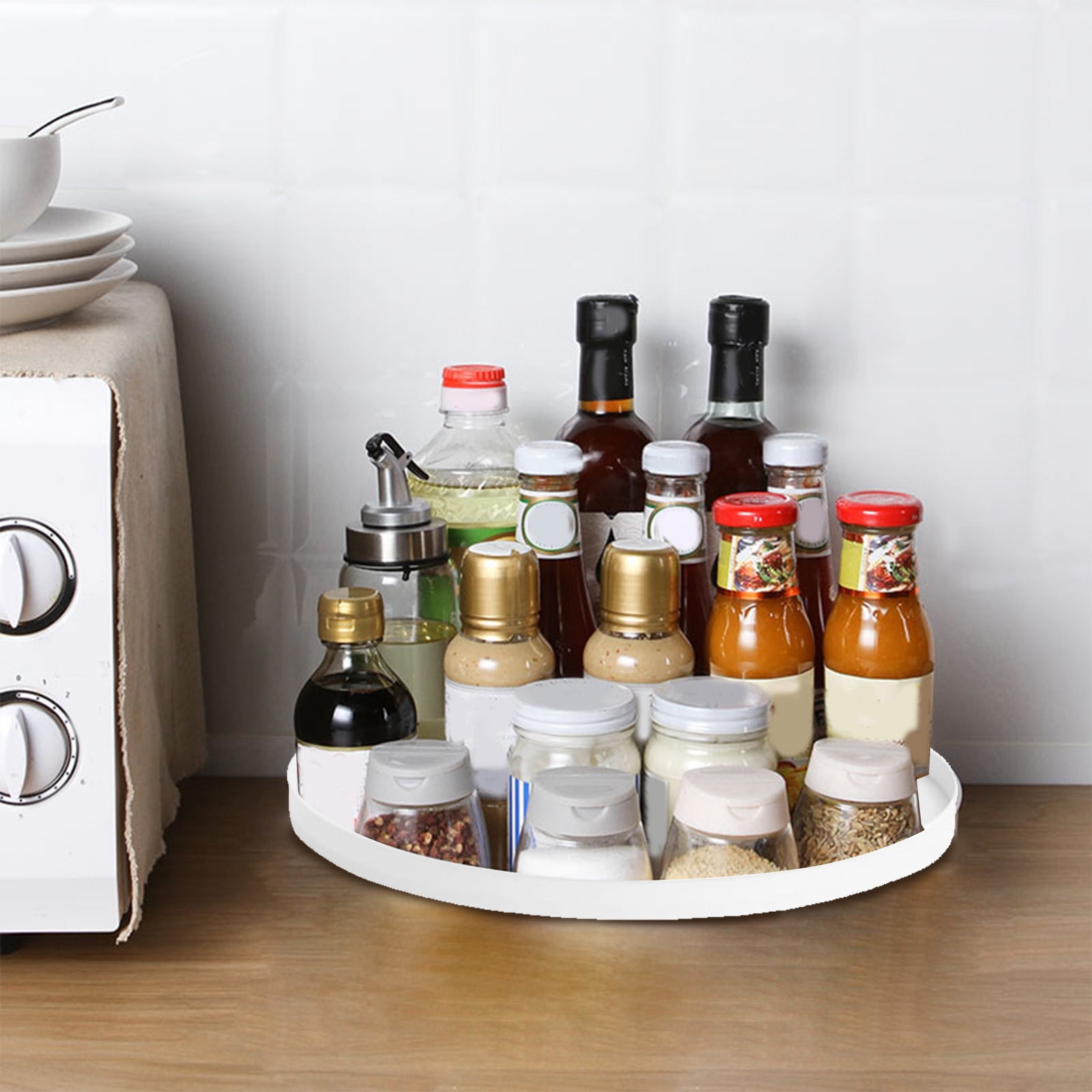 RFUGUG Rotating Round Kitchen Organizer - 360° Spinning Storage Rack ...