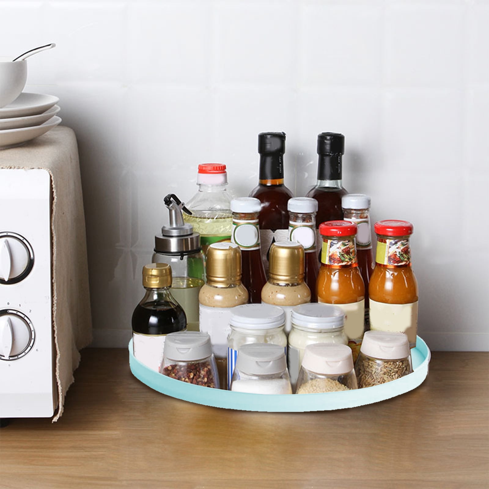 RFUGUG Rotating Round Kitchen Organizer - 360° Spinning Storage Rack ...