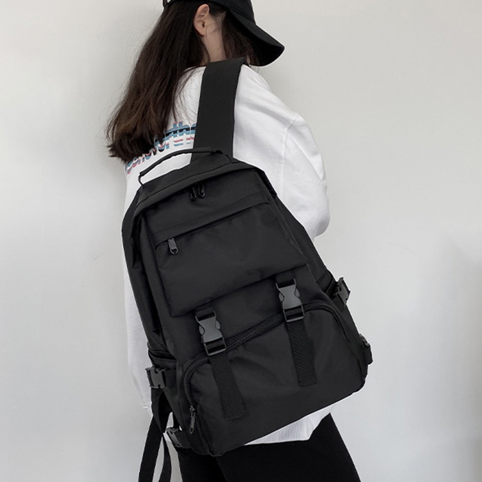 RFUGUG School Backpack for Students, Classic Black Travel Backpack for ...