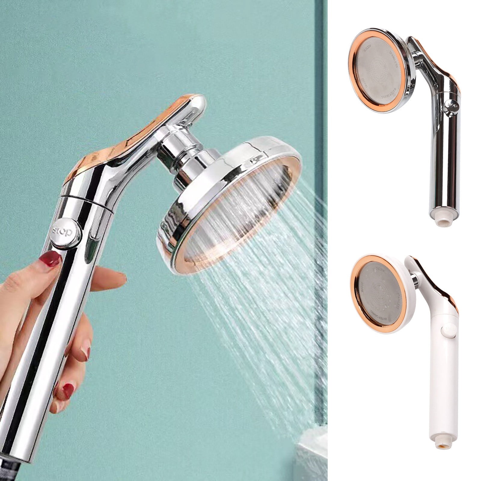 RFUGUG Shower Nozzle with HandHeld, Stainless Steel Pressurized ...