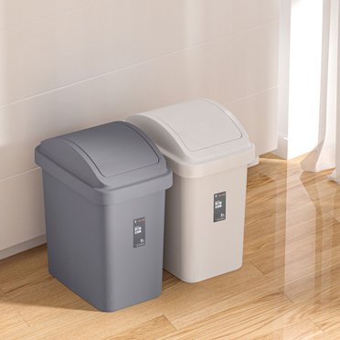 Shrysg Unique Flip-Top Trash Can - Modern Design with Transparent Lid ...