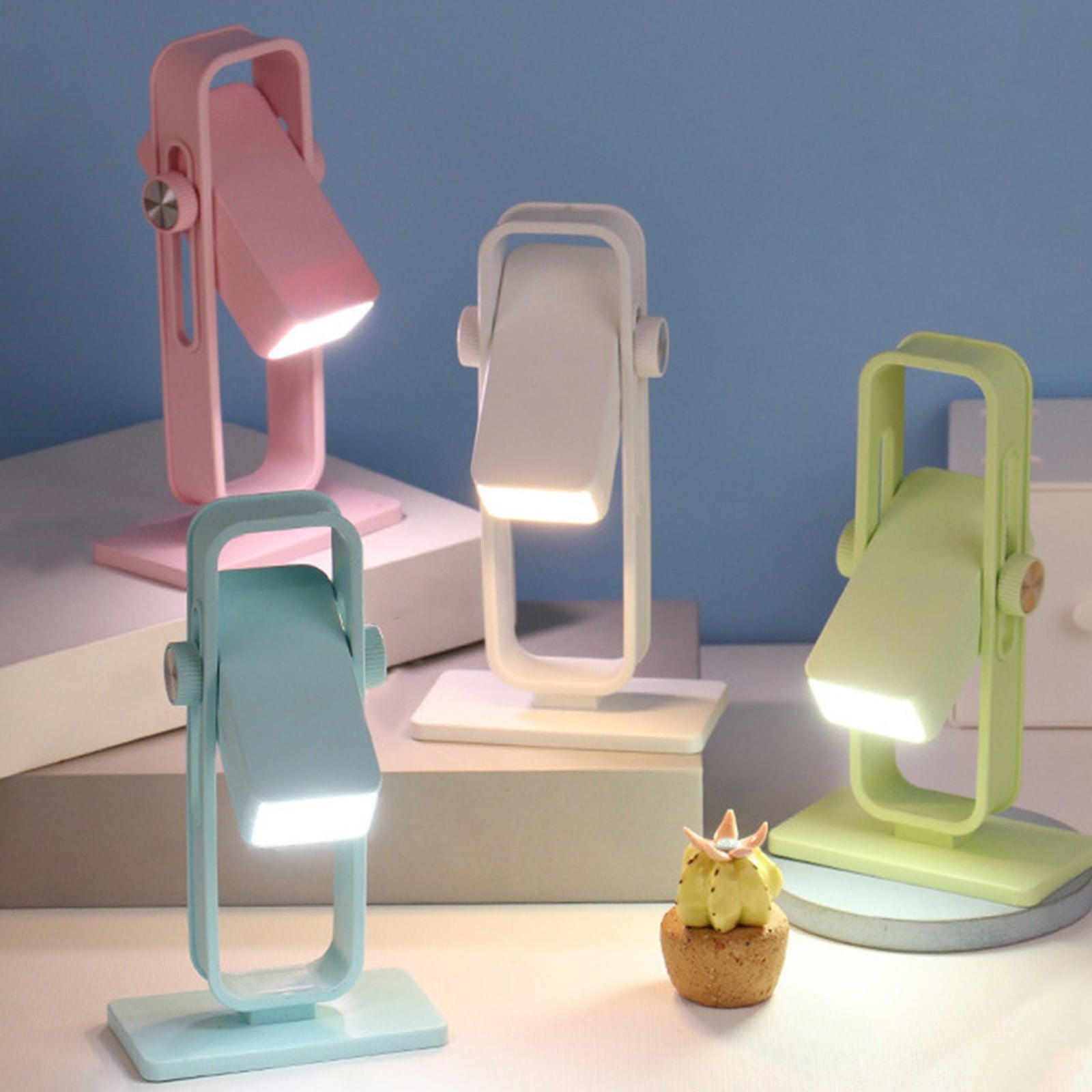 RFUGUG Square LED Desk Lamp, 360° Rotatable, Dimmable Touch Lamp ...