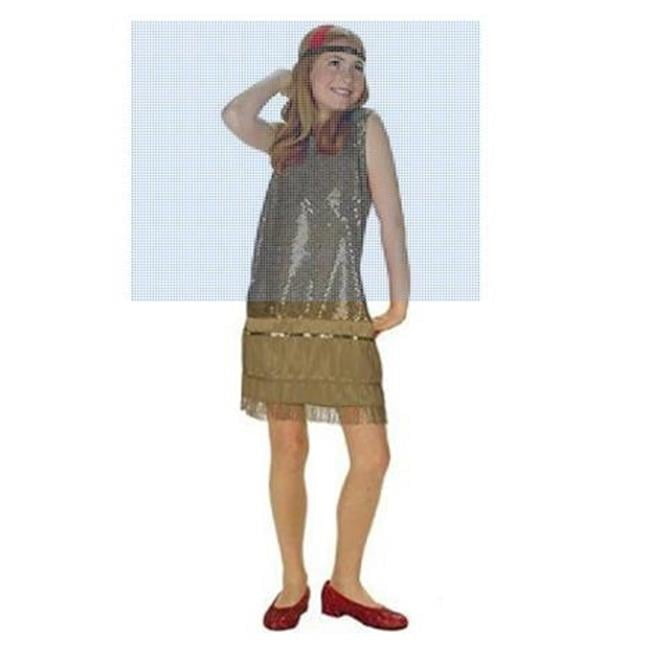 RG Costumes 91148-SV-L Sequin Flapper Child Dress - Silver, Large ...