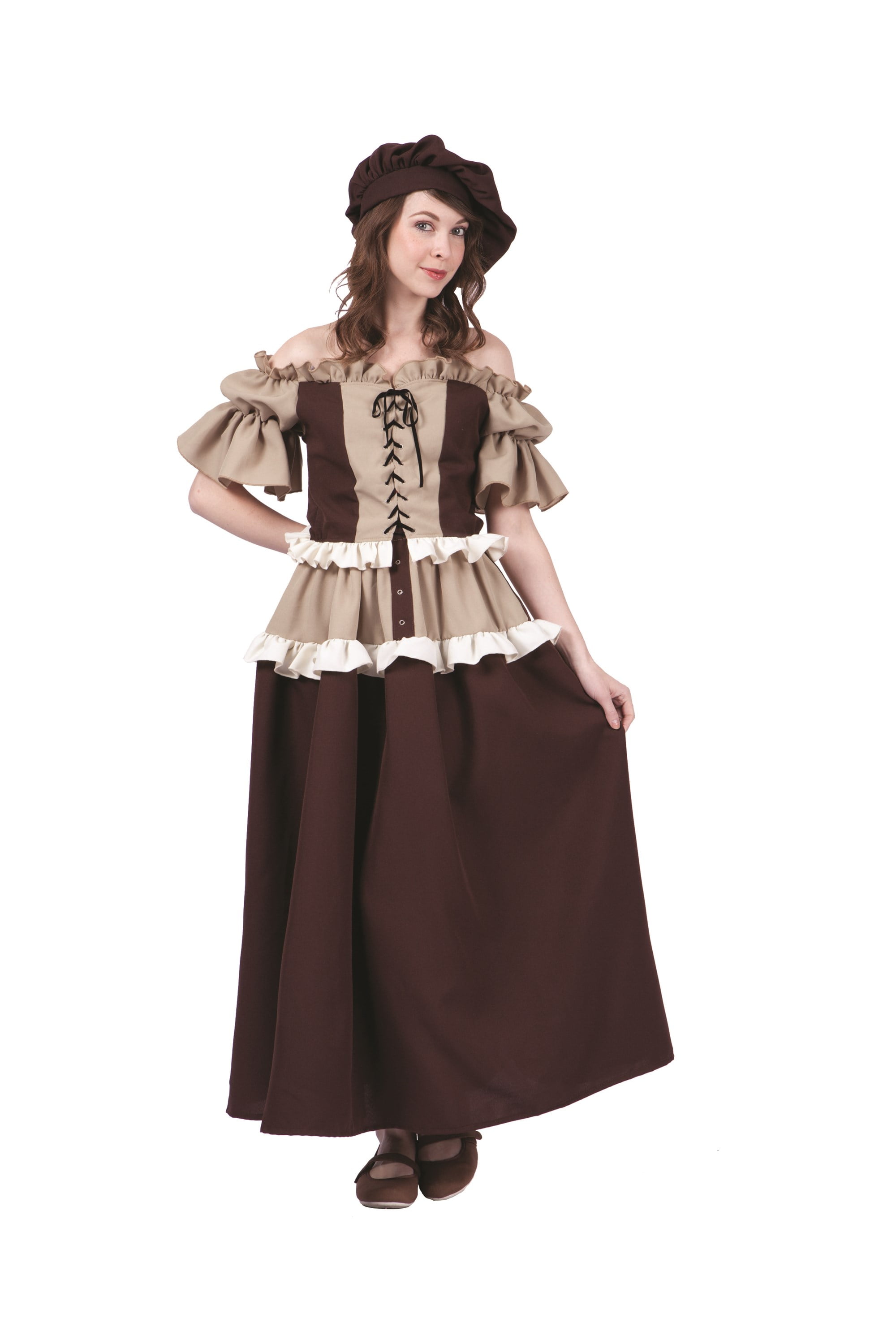RG Costumes Women's Colonial Peasant Kathryn, Brown/Tan, Small ...