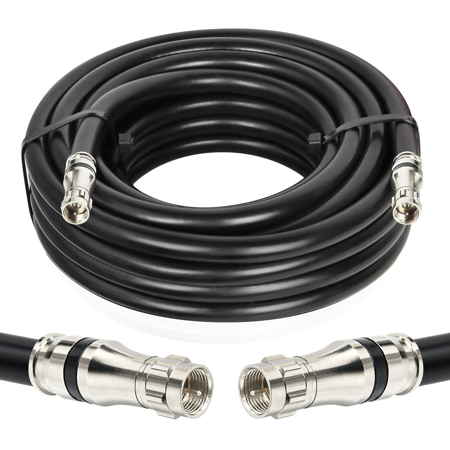 RG11 Coaxial Cable 20ft,Low Loss 14AWG Coax 75ohm with F Type Connector ...