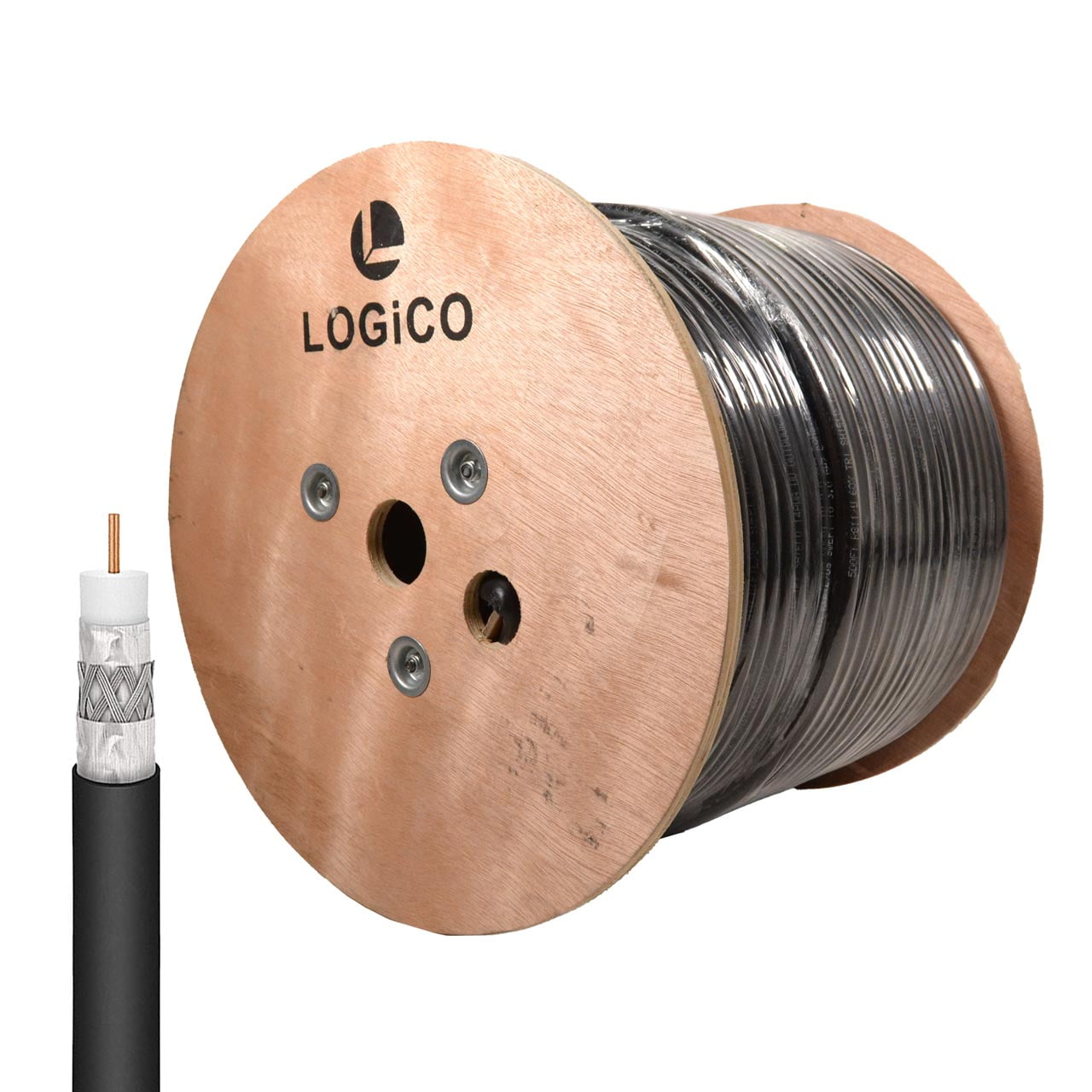 LOGICO RG11 Outdoor Coax Wire, Tri Shield 14AWG, Direct Burial Gel ...