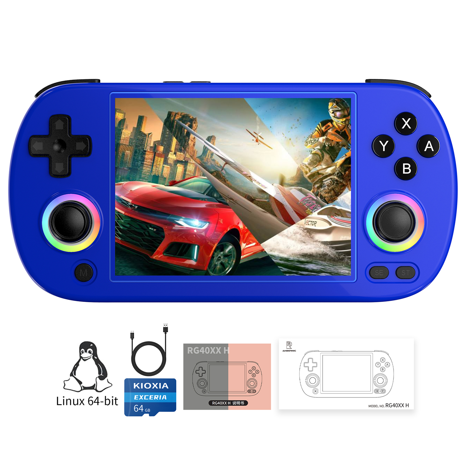 RG40XX H Handheld Game Consoles,4 inch IPS,Linux 64,WiFi Bluetooth HD ...