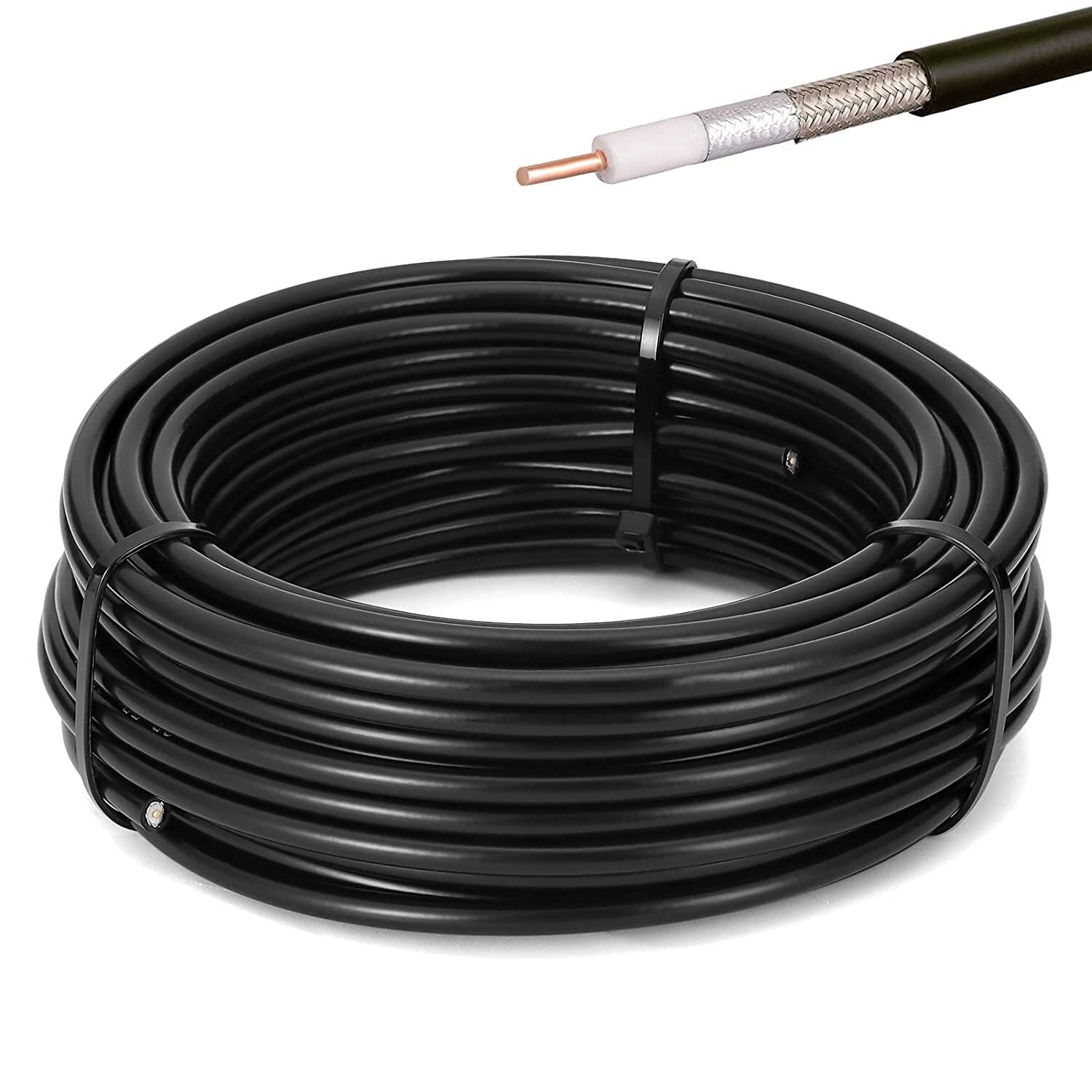RG58 Extension Cable 50FT, MOOKEERF Flexible Low Loss Coaxial Cable for ...