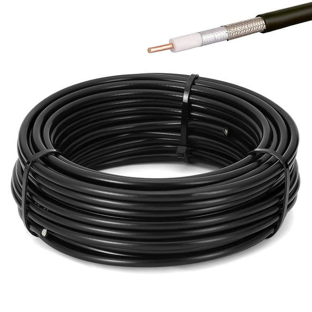RG58 Extension Cable 50FT, MOOKEERF Flexible Low Loss Coaxial Cable for ...