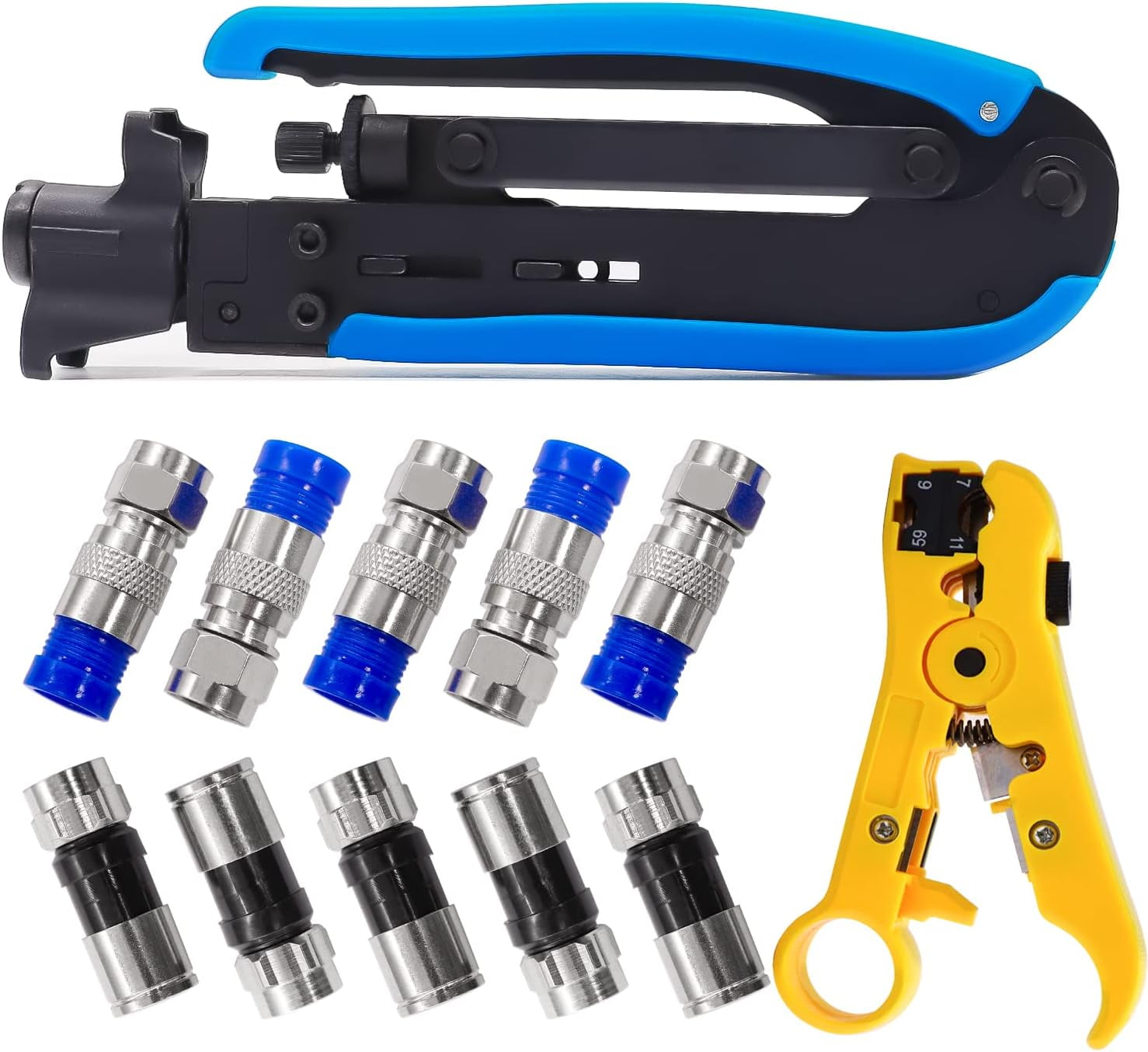 RG59 RG6 Coax Cable Crimper Tool Coaxial Compression Tool Fitting Wire ...