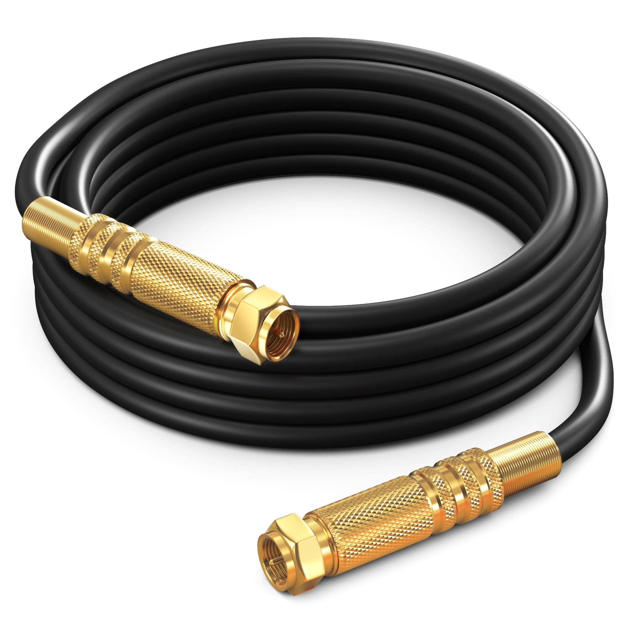 RG6 COAXIAL Cable - Quad Shielded, 10 / Black Non-Oxygen Copper Cable ...