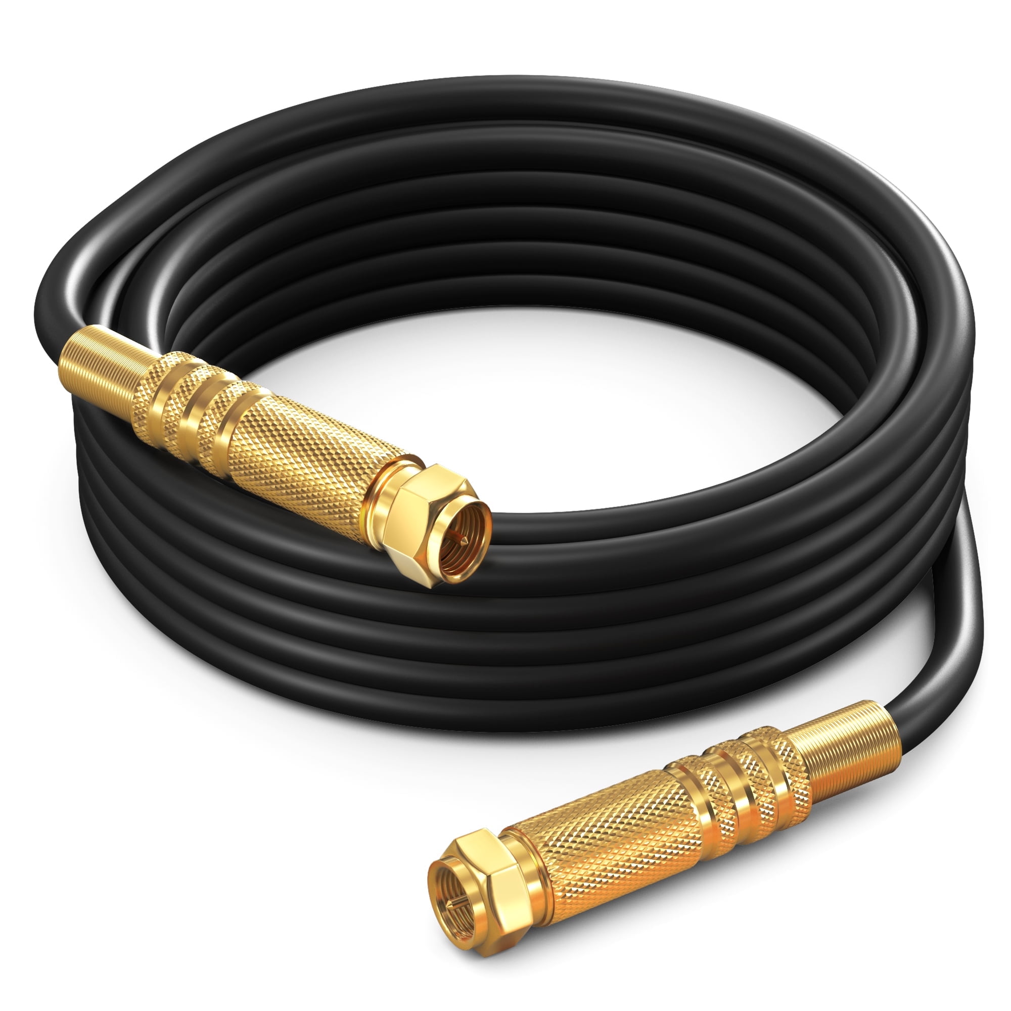 RG6 COAXIAL Cable - Quad Shielded, 12 / Black Non-Oxygen Copper Cable ...