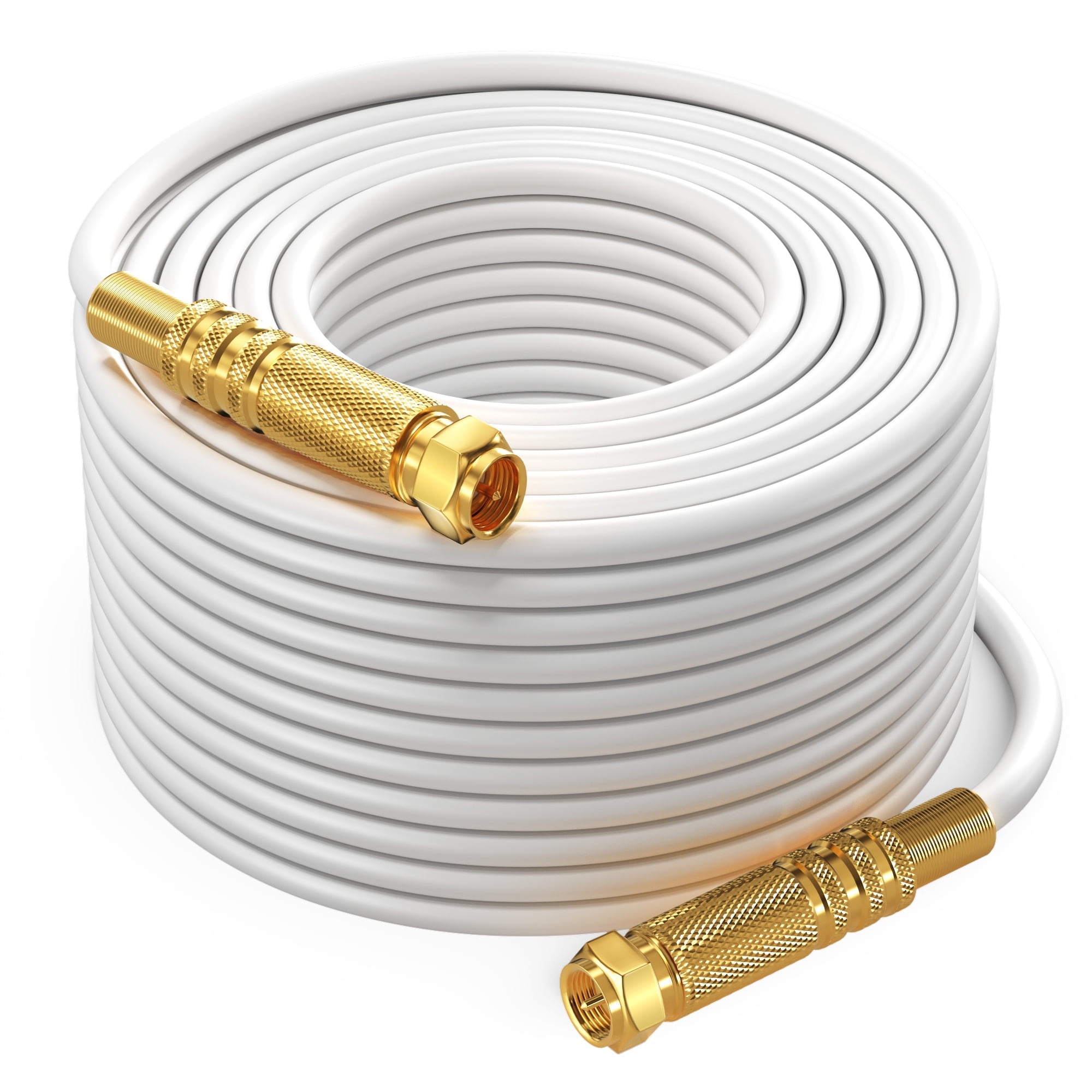 RG6 COAXIAL Cable - Quad Shielded, 200ft / White Non-Oxygen Copper ...