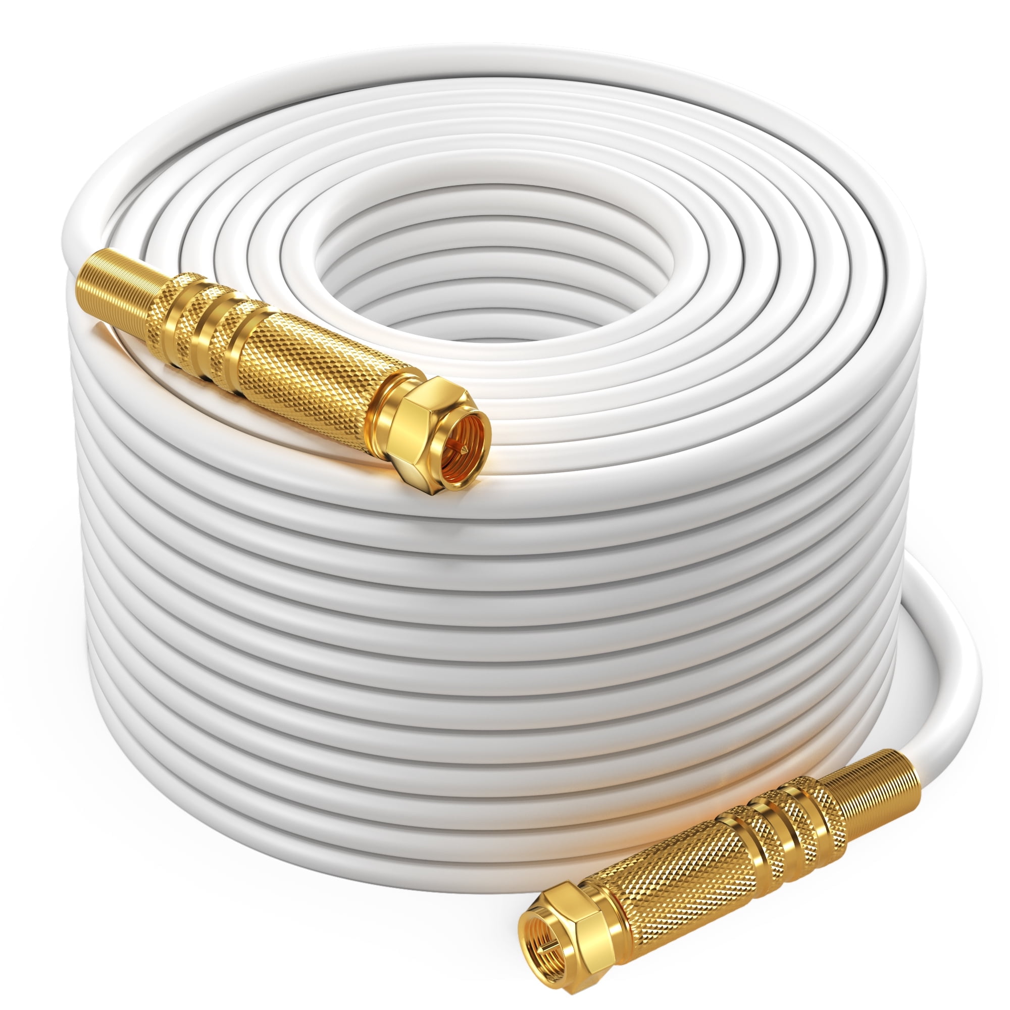 RG6 COAXIAL Cable - Quad Shielded, 250ft / White Non-Oxygen Copper ...