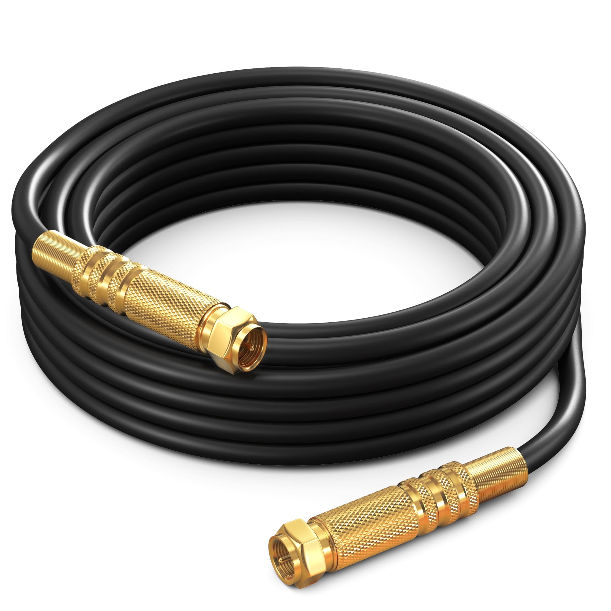 RG6 COAXIAL Cable - Quad Shielded, 30 / Black Non-Oxygen Copper Cable ...