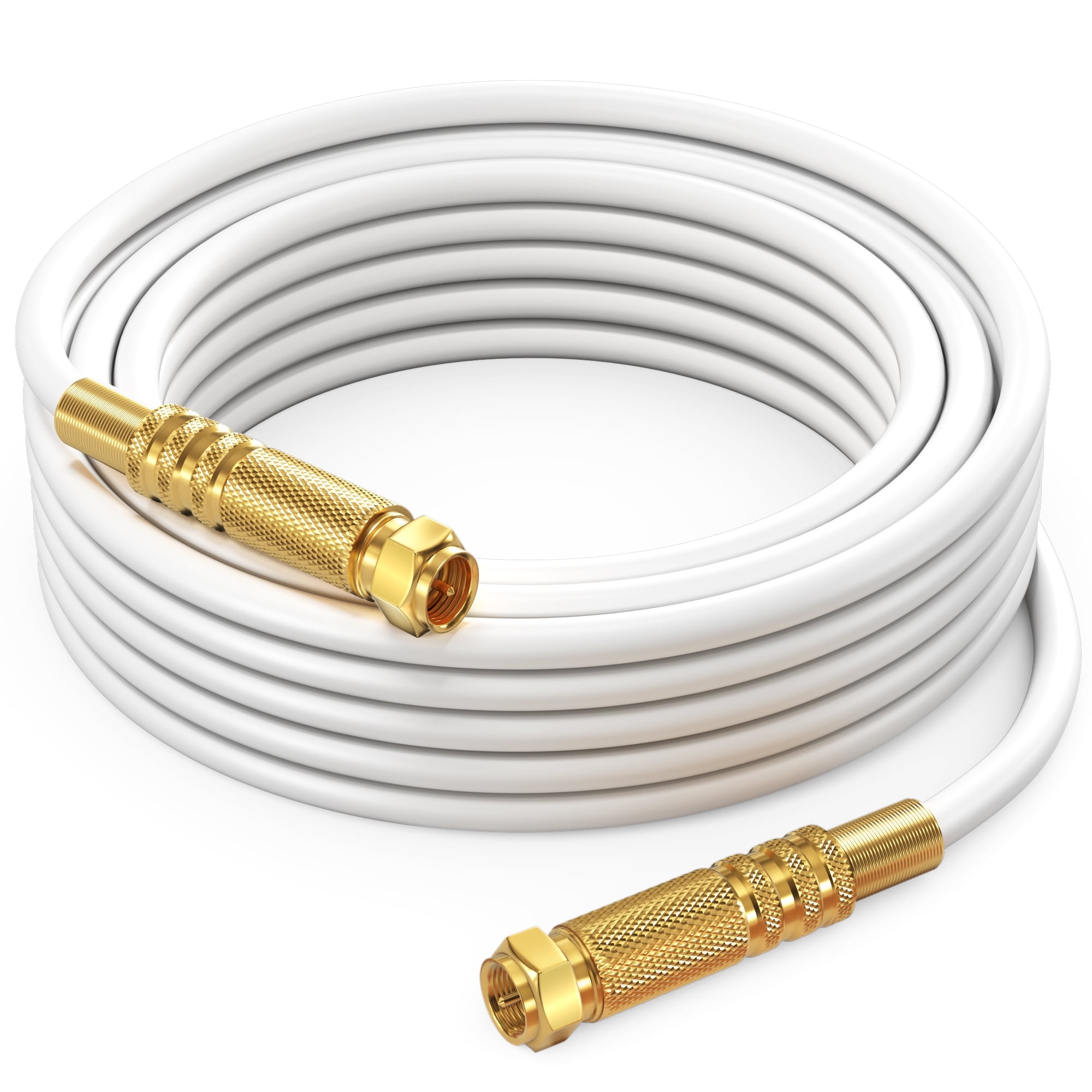 RG6 COAXIAL Cable - Quad Shielded, 50ft / White Non-Oxygen Copper Cable ...