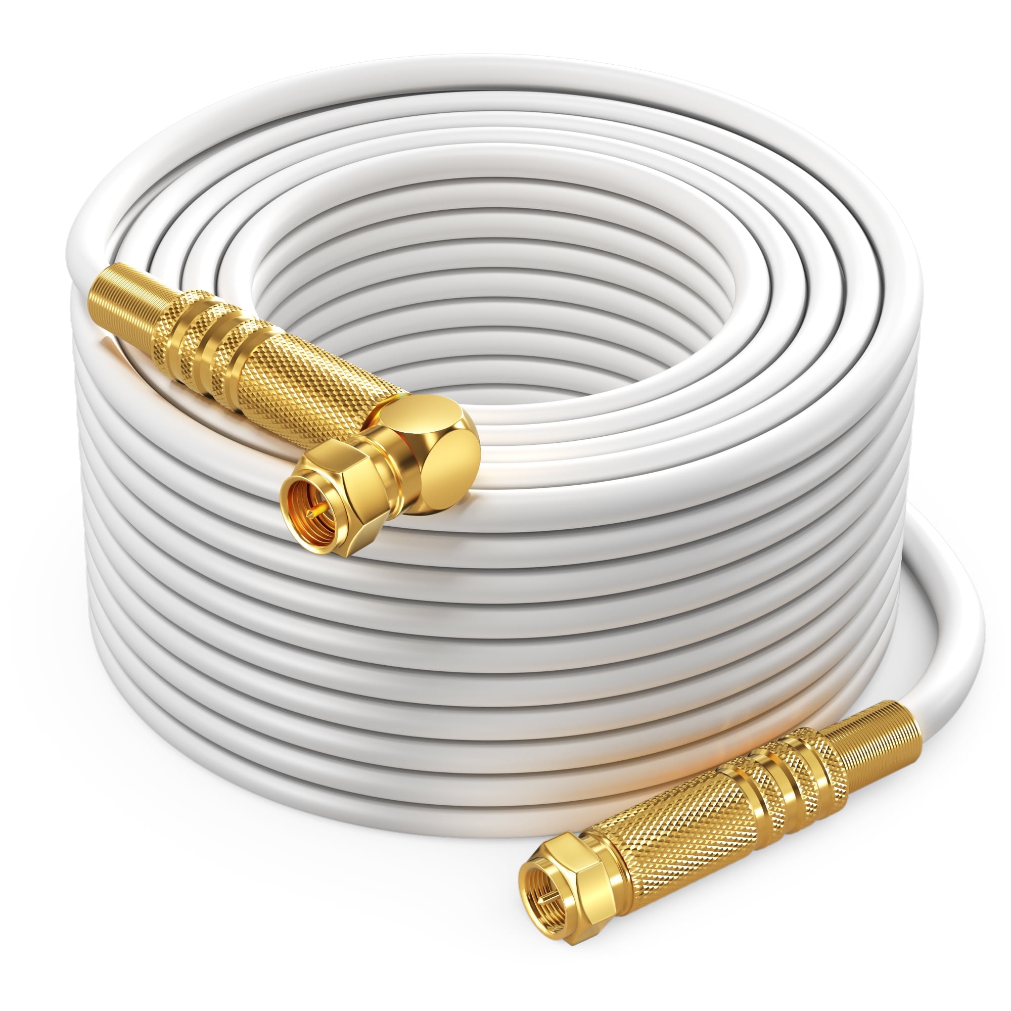 RG6 Quad Shield Coaxial Cable 150 Feet, 90 Degree Angled Cable Cord for ...