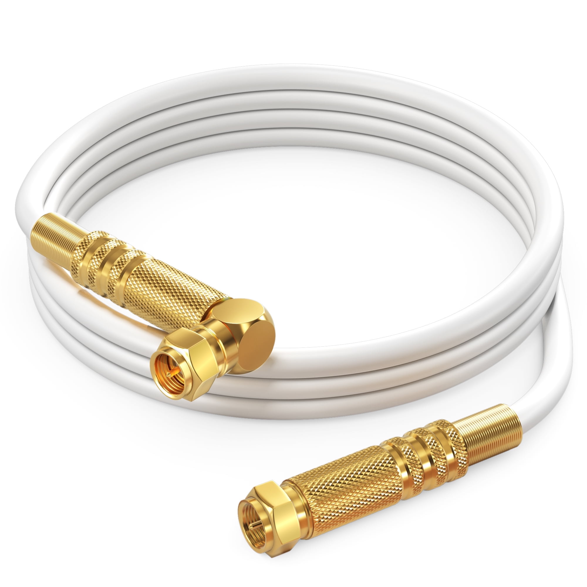 RG6 Quad Shield Coaxial Cable 4 Feet, 90 Degree Angled Cable Cord for ...