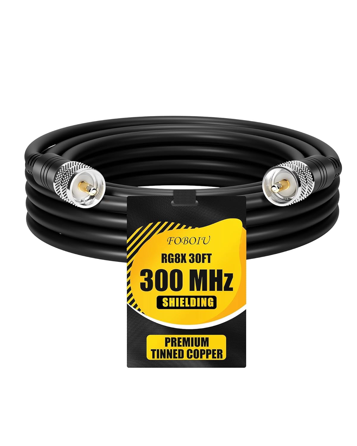 RG8x Coaxial Cable 30 ft,CB Antenna Cables,PL259 UHF Male-to-Male Cord ...