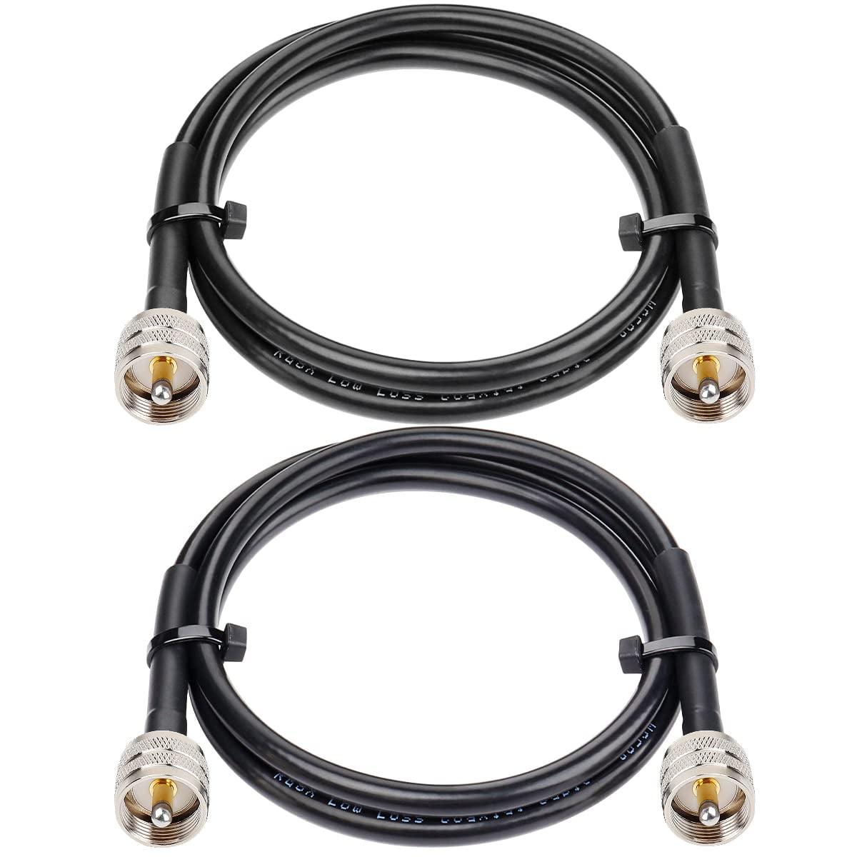 Rg8x Jumper Wlaniot Cable, 2-Pack 2ft CB Coax Cable PL259 UHF Connector ...