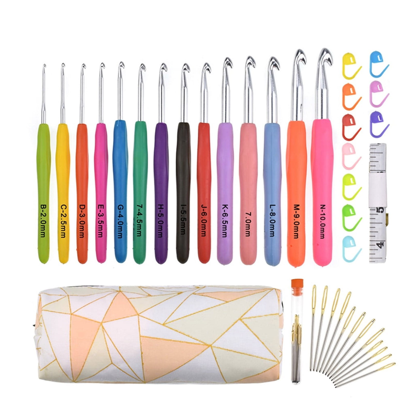 RGASUIJ Knitting Large Needles Set Rubber Soft Handles Crochet Hooks ...