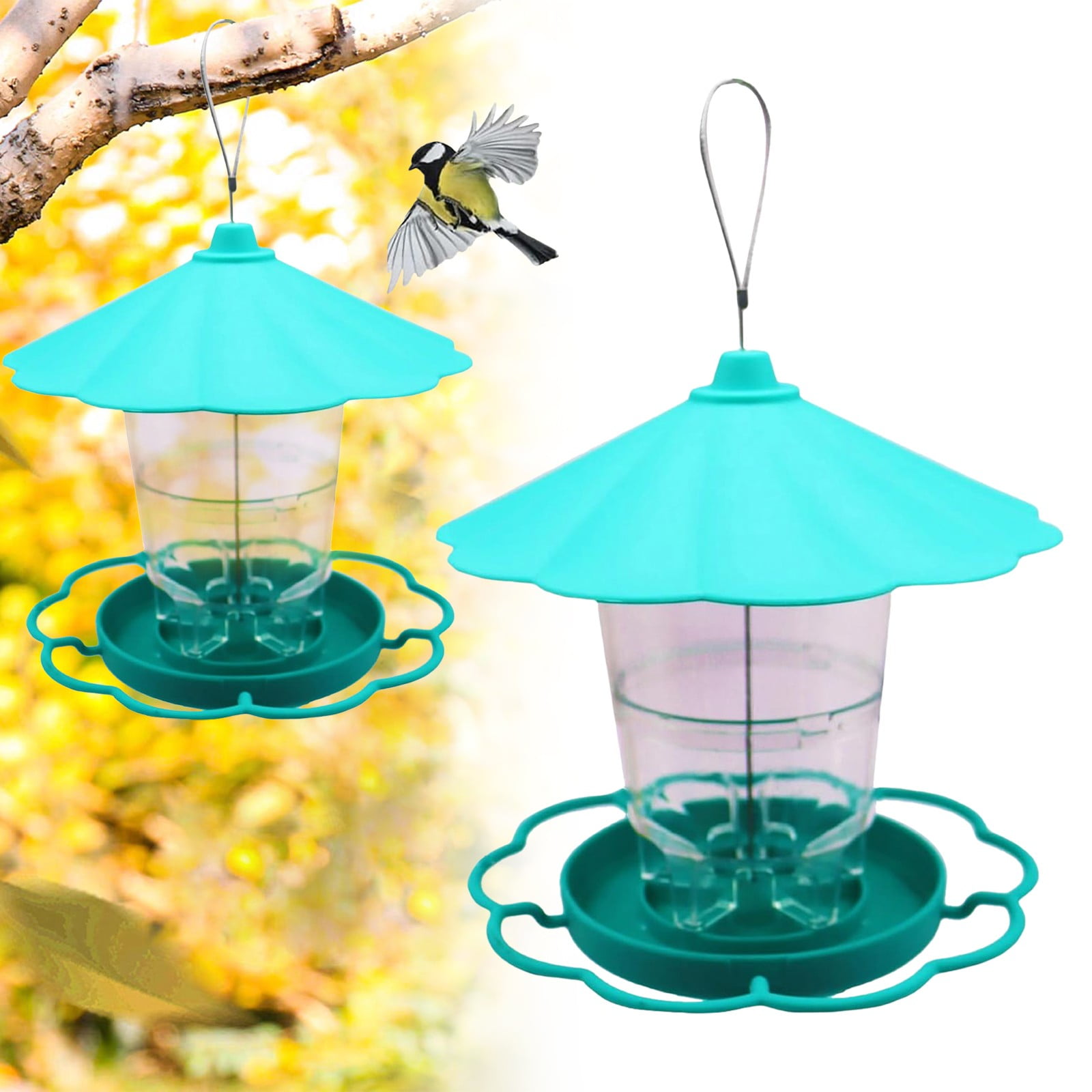 RGASUIJ Outdoor Garden Hanging Bird Feeder With Clear View Foldable ...