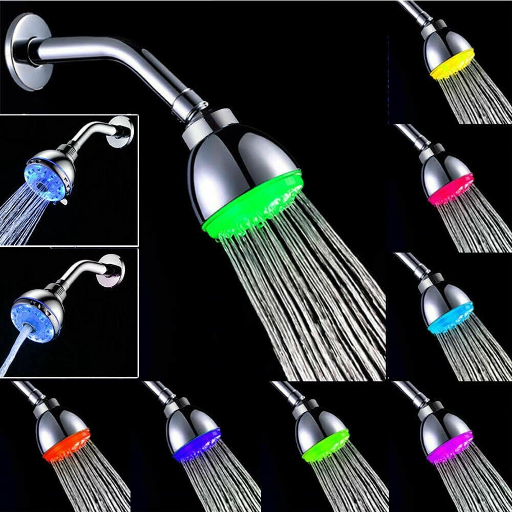 RGB 7 Colorful LED Light Head Shower Water Bathroom Filtration Shower ...
