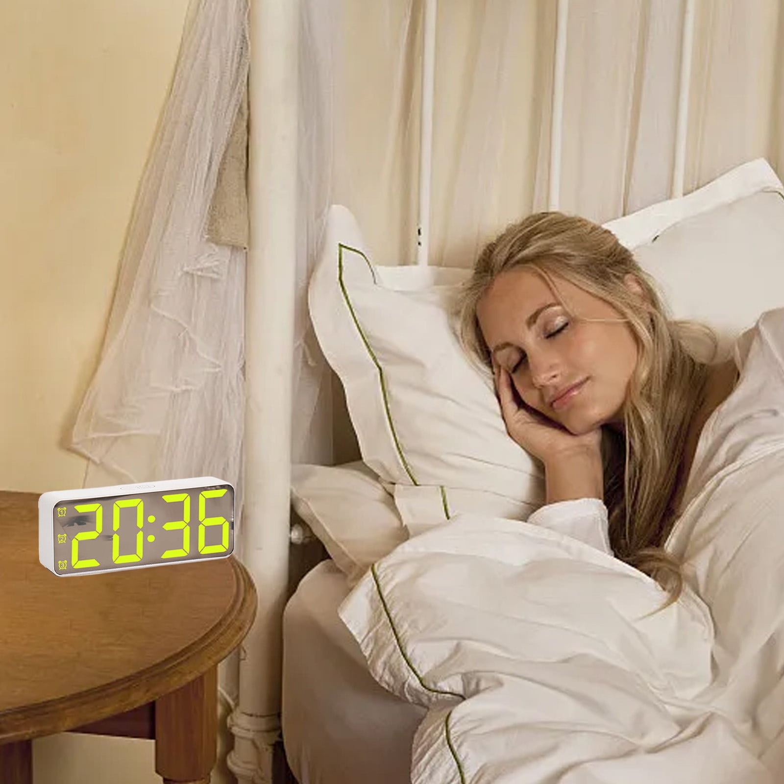 RGB Alarm Clock, Color Changing LED Mirror Clock, Voice-Activated Touch ...