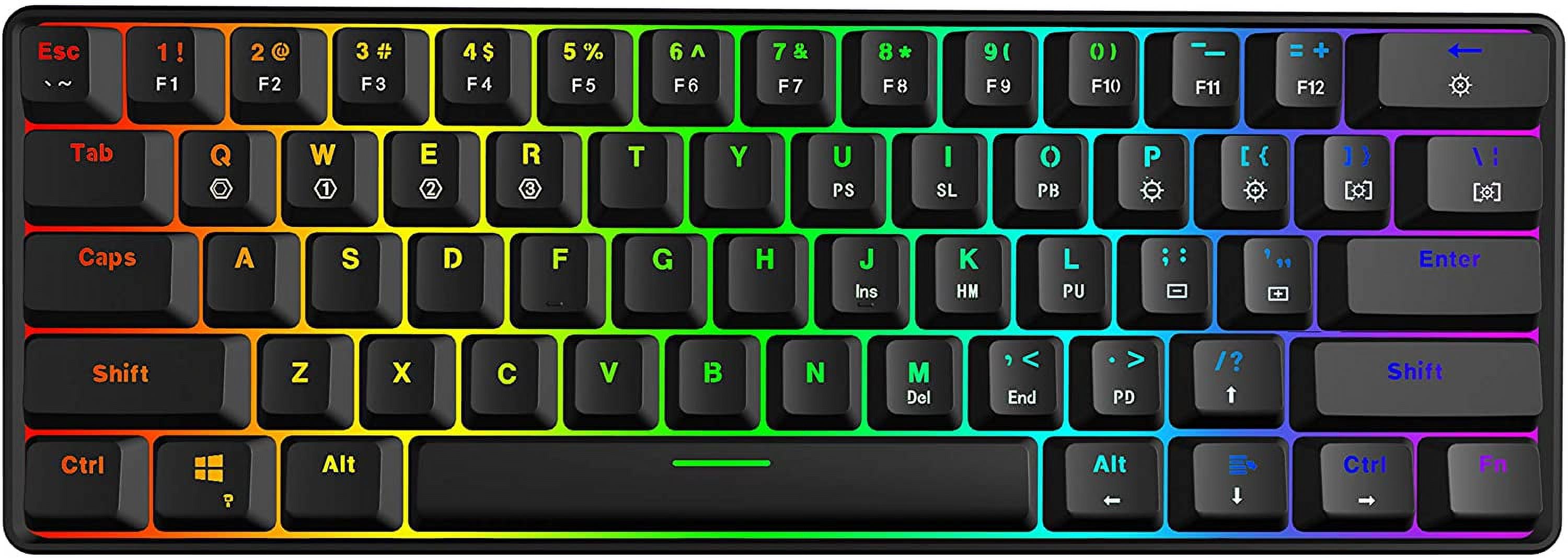 RGB Backlit:16.8 million color RGB mechanical keyboard,constructed with floating keys,blue ...