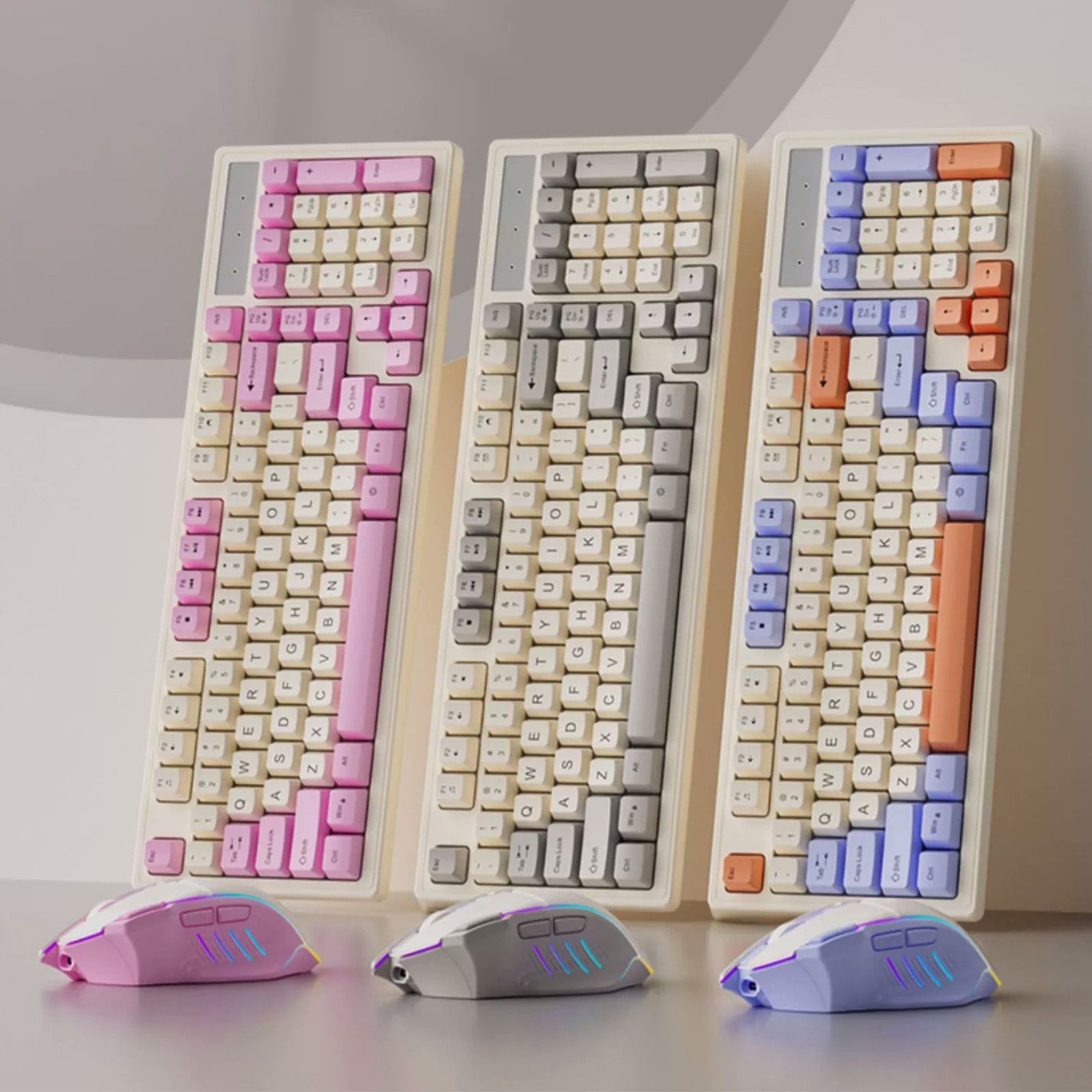 RGB Backlit Ergonomic Keyboard, Mechanical Gaming Mouse, USB Wired ...