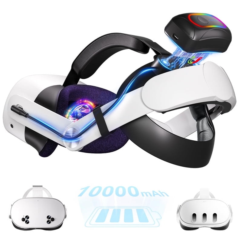 RGB Battery Head Strap for Meta Quest 3S/Quest 3, 20W Fast Charging ...