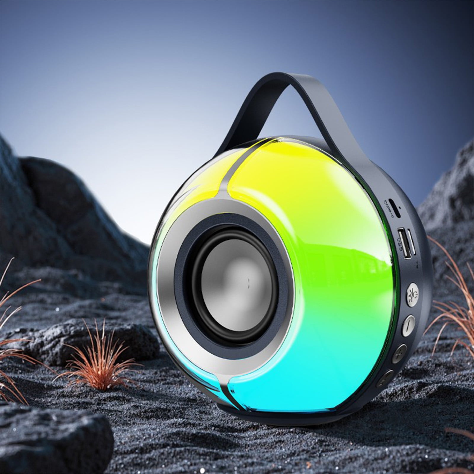 RGB Bluetooth Speaker, Desktop Sound System, 5.3 Wireless, 1200mAh ...
