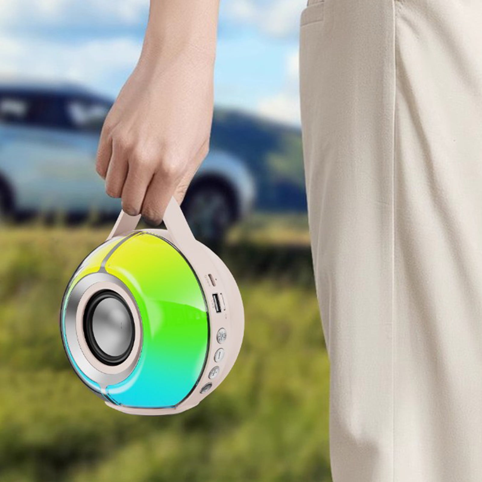 RGB Bluetooth Speaker, Desktop Sound System, 5.3 Wireless, 1200mAh ...