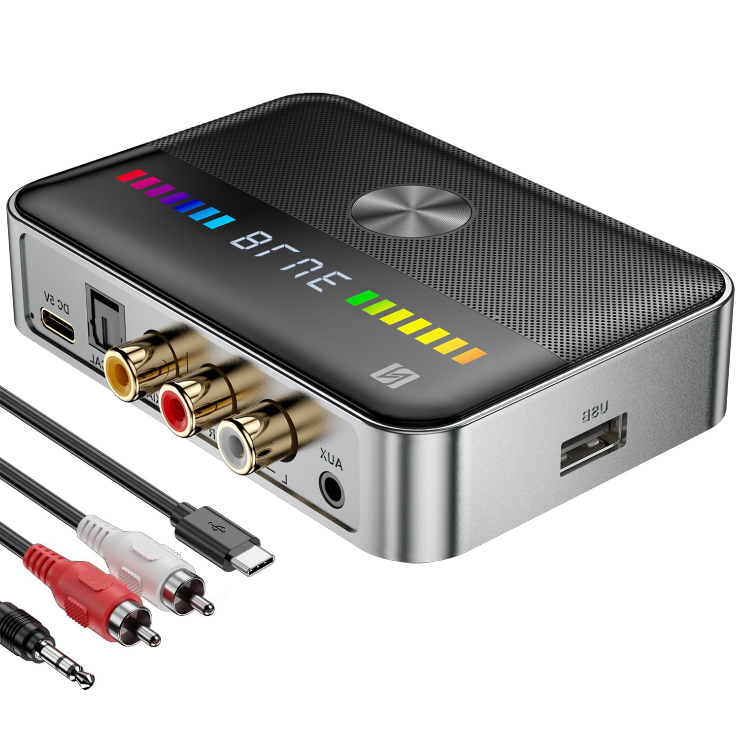 RGB Bluetooth Transmitter Receiver, 2-in-1 Bluetooth 5.3 Audio Receiver ...