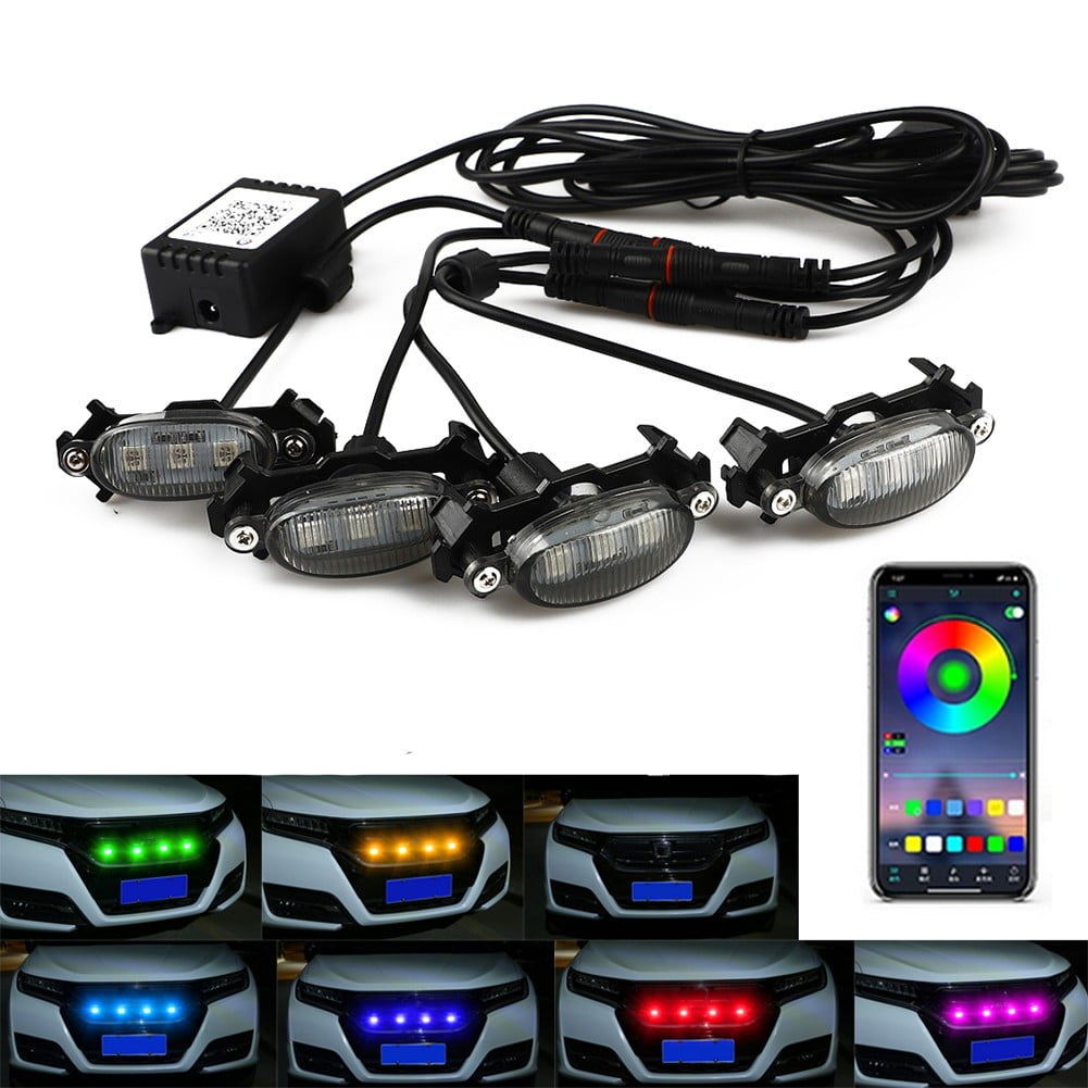 RGB Car Front Grille Lighting 12V Led Grid Grill Light For Off-Road For ...