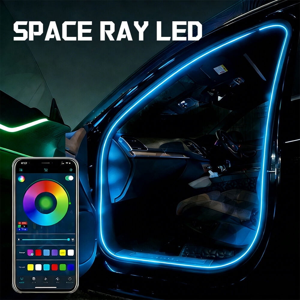 RGB Car Interior Ambient Lights, Multi-color Music Sync Neon Lights ...